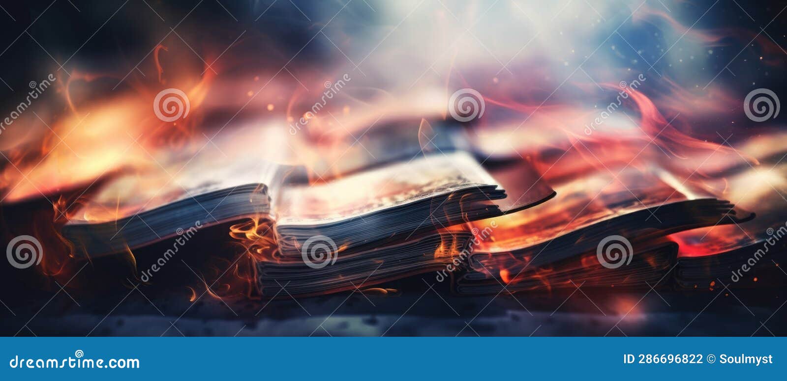 Abstract of Books Burning in an Explosive and Dramatic Burst of ...