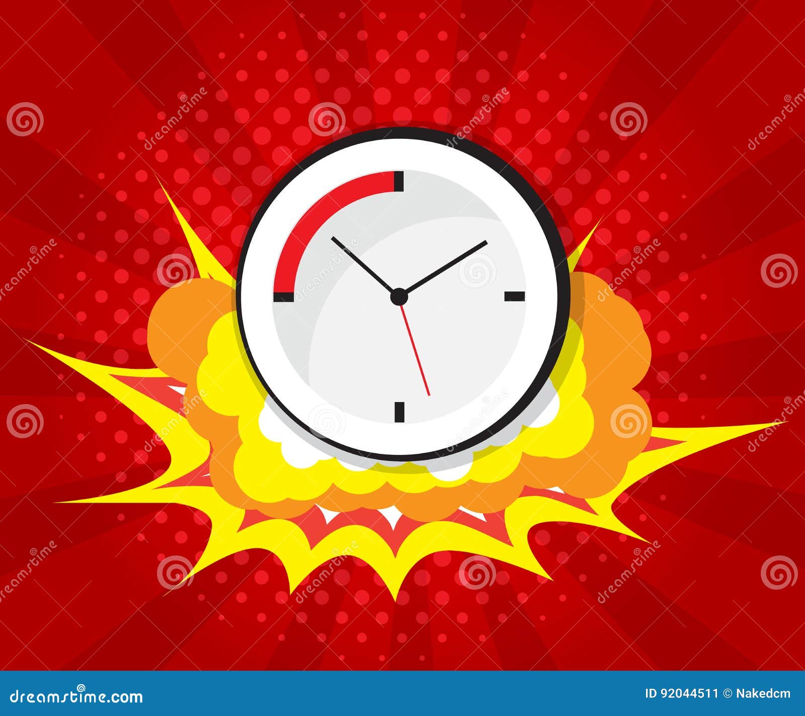 Abstract Boom with Clock Comic Book, Pop Art Background Stock ...