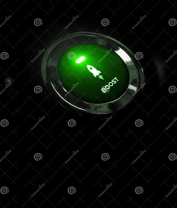 Abstract Boost Button with Green Glowing Lights Background. Beautiful ...
