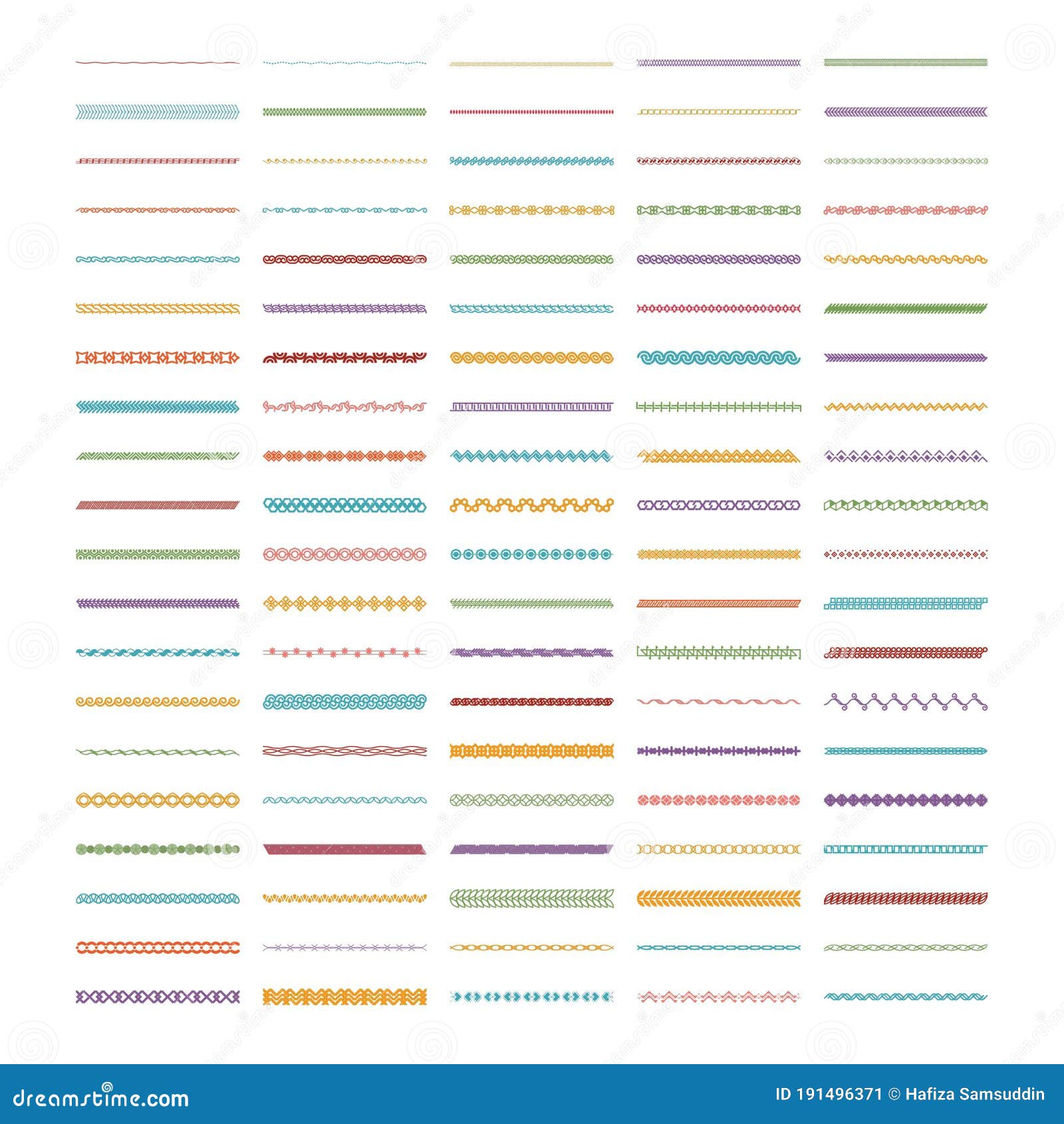 Abstract Border Design Collection. Vector Illustration Decorative ...