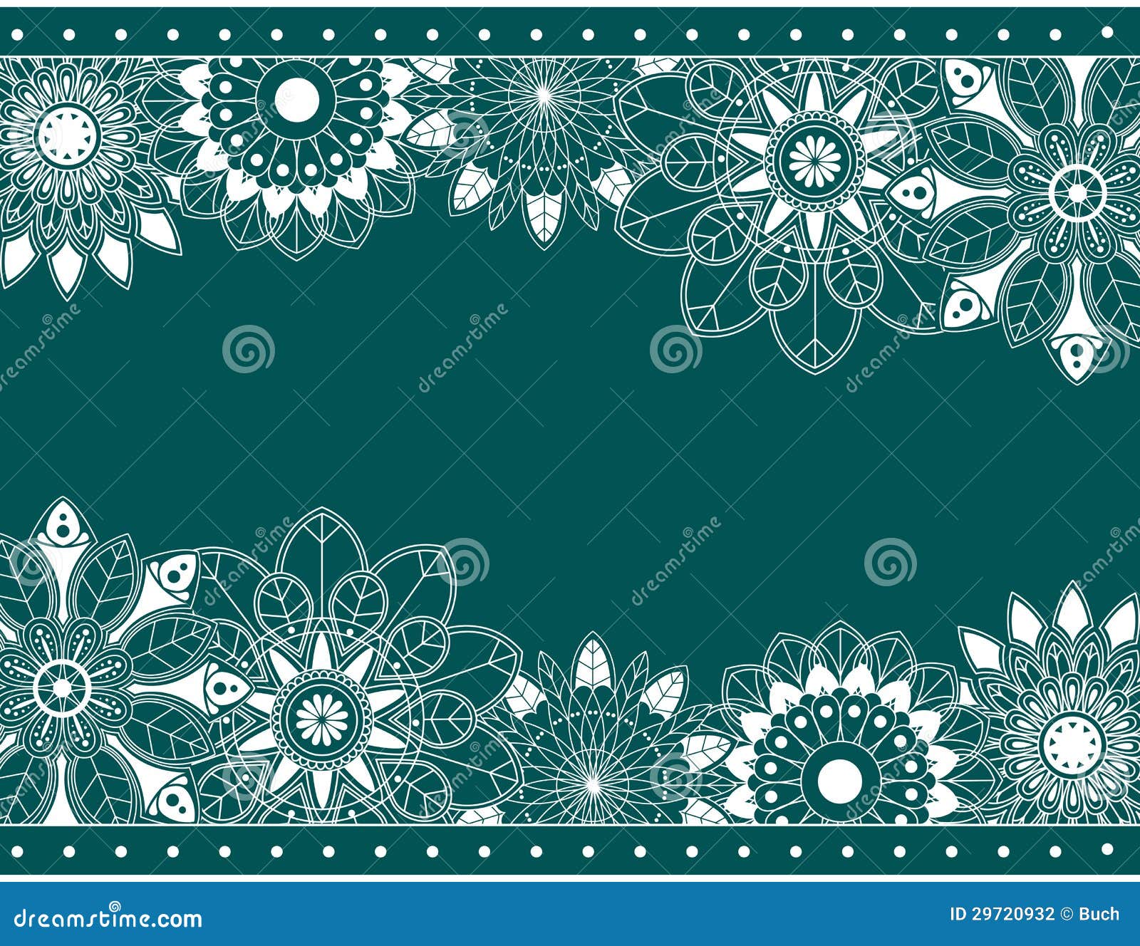 Abstract Border with Floral Stock Vector - Illustration of ornamental ...