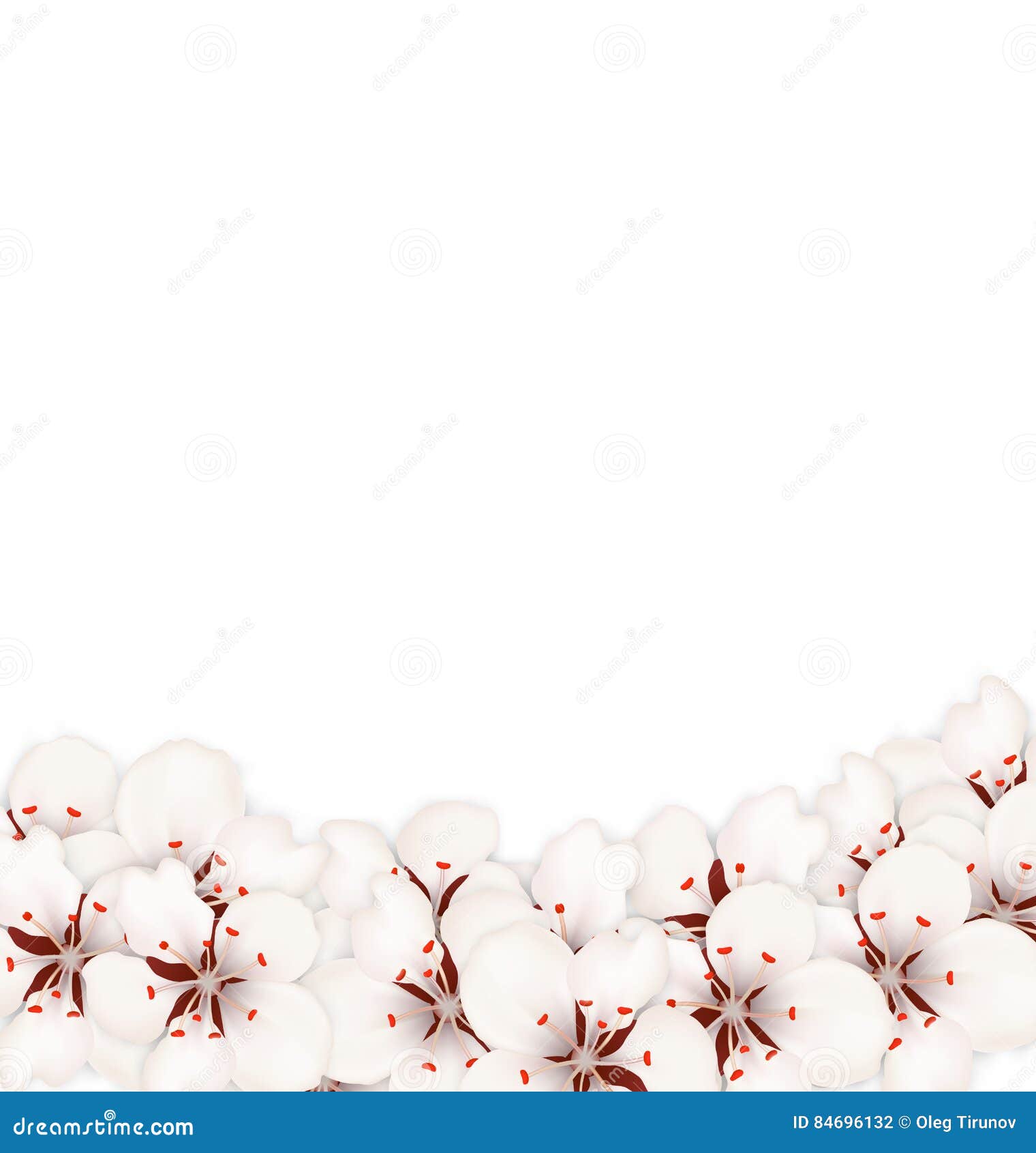 Abstract Border Made in Sakura Flowers Blossom Stock Vector ...