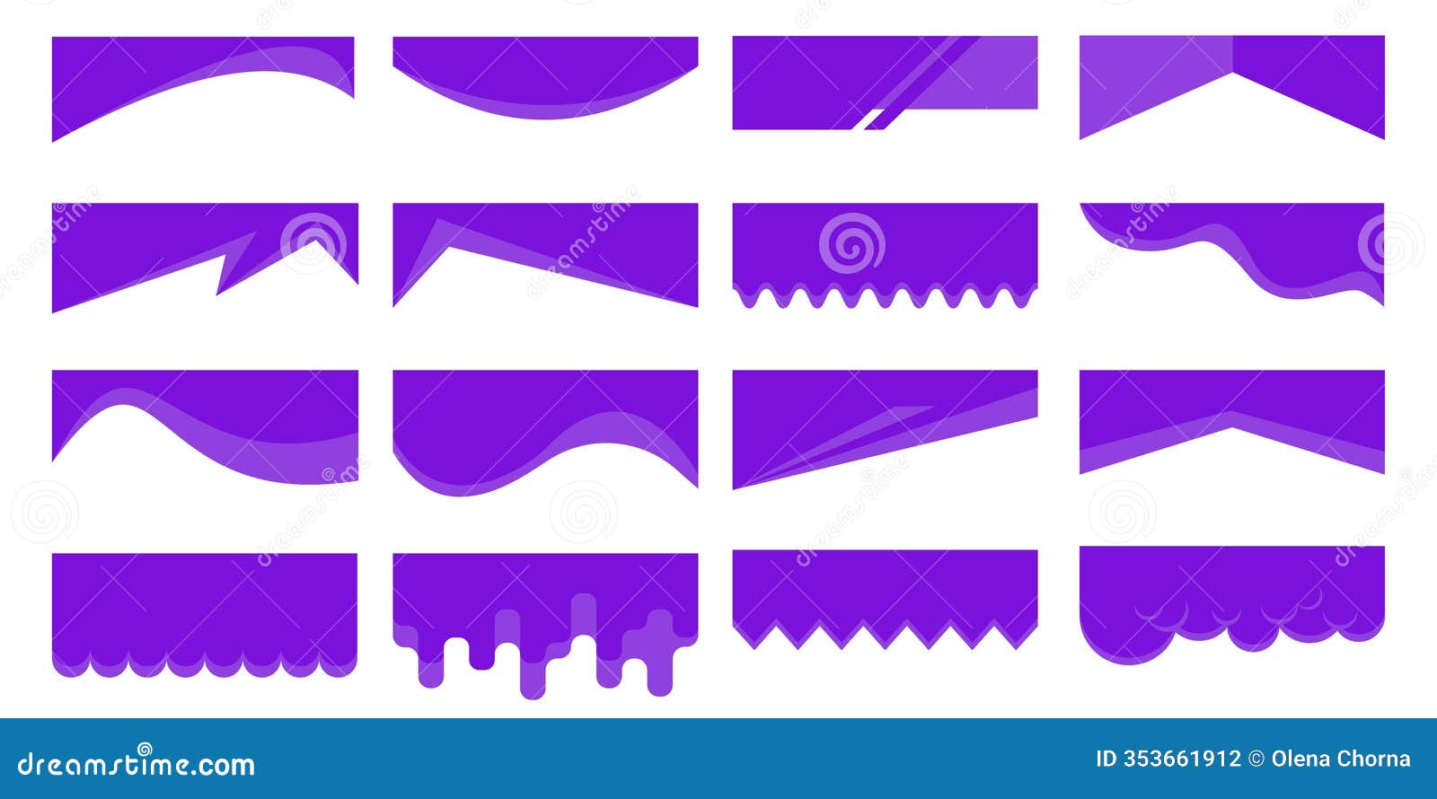 Abstract Border Shapes for Banner Design. Vector Header Sections on ...