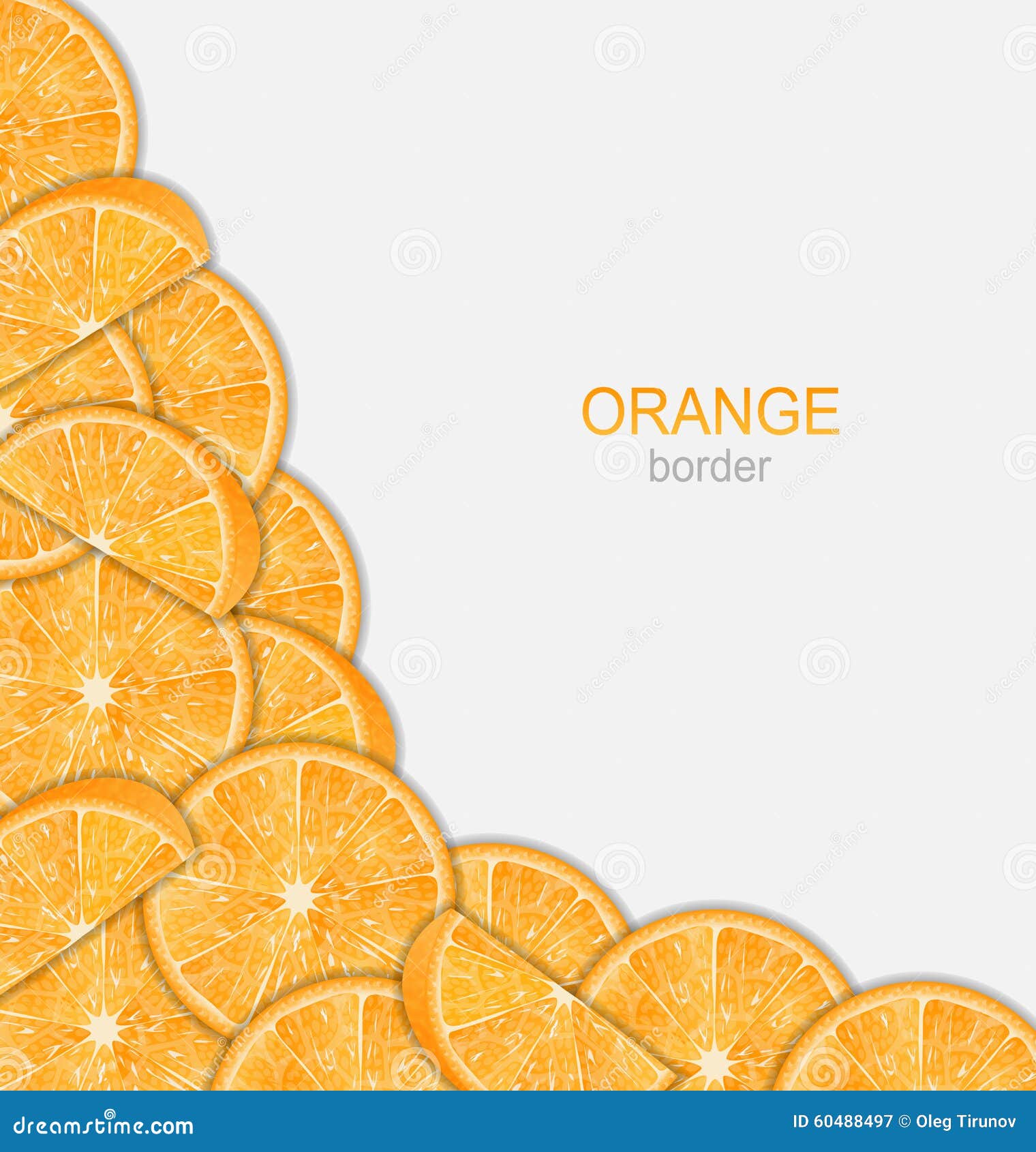 Abstract Border with Sliced Oranges Stock Vector - Illustration of ...