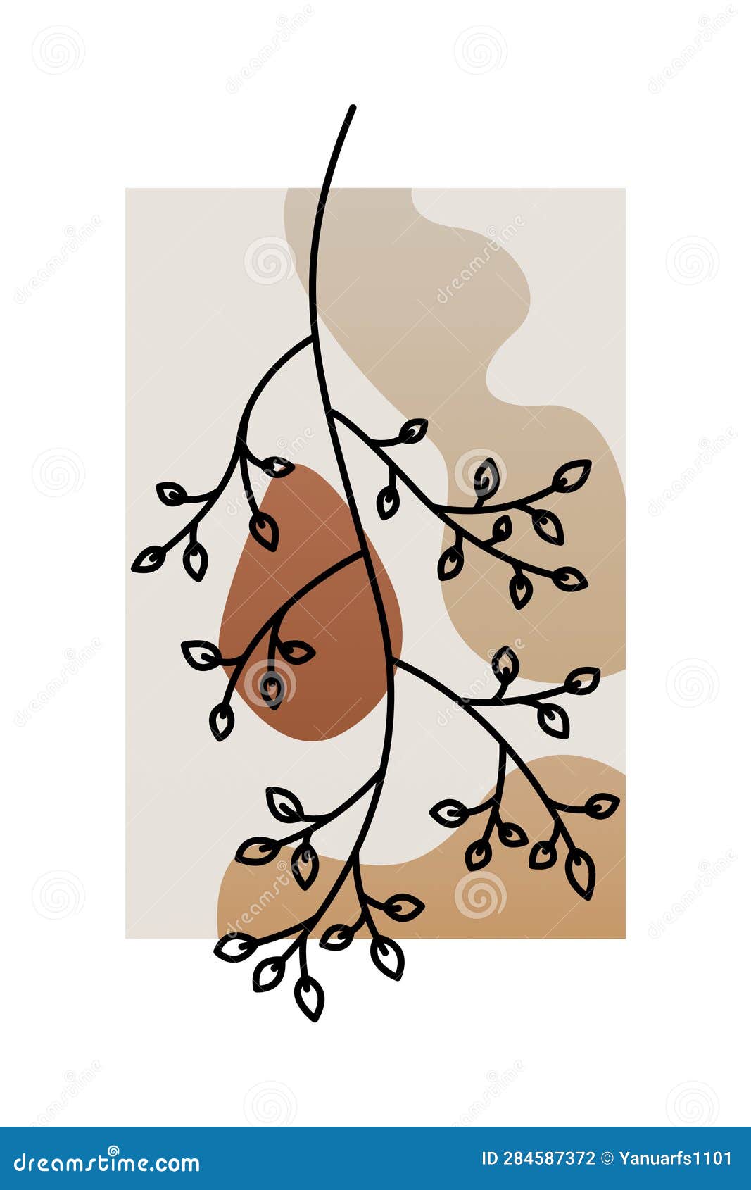 Abstract Botani Wall Art Decoration. Boho Flower Wall Decor Printable ...