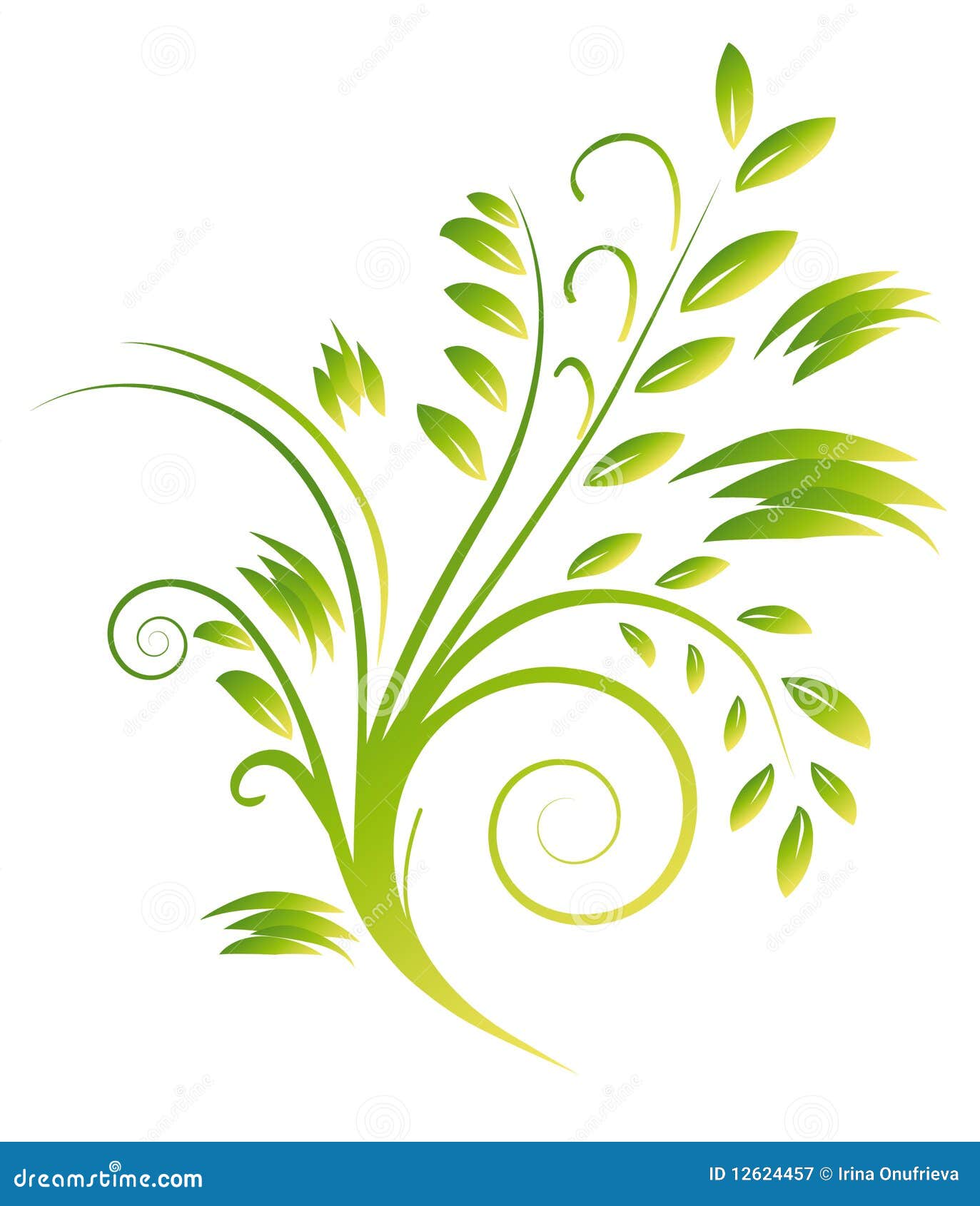 Abstract Bouquet of Green Curls Stock Vector - Illustration of filigree ...