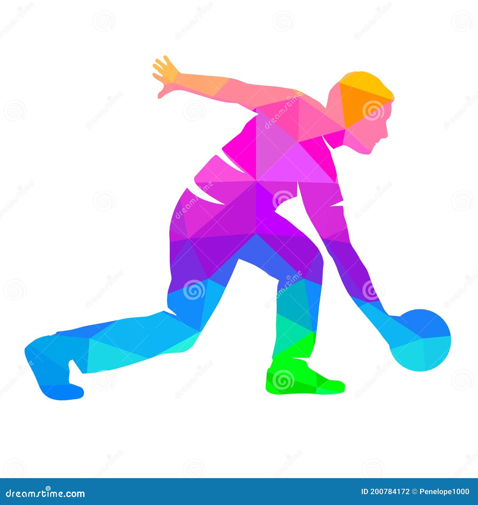 Abstract Bowling Player Graphic in Vector Quality. Stock Vector ...