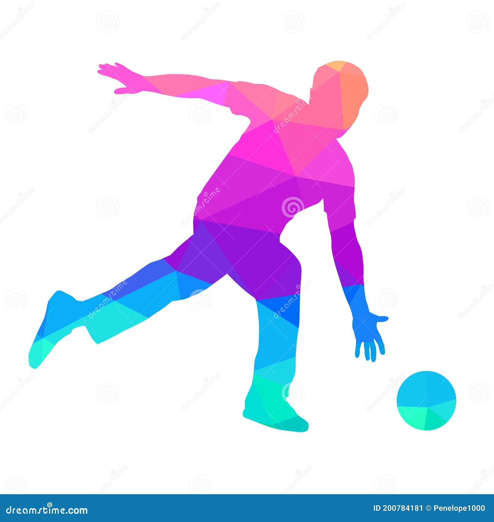 Abstract Bowling Player Graphic in Vector Quality. Stock Vector ...