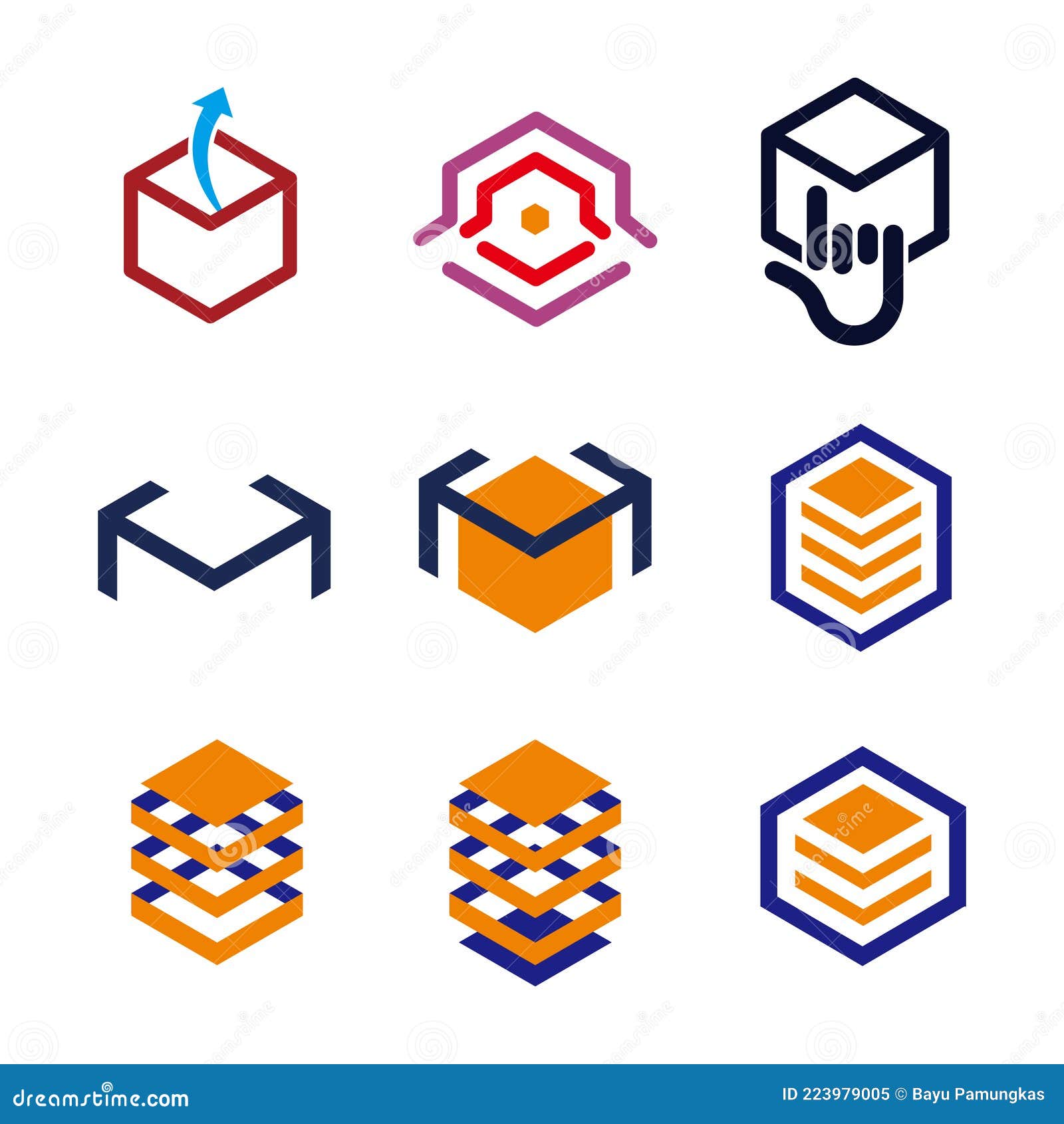 Abstract Box Set Logo Element. Corporate Branding Identity Design ...