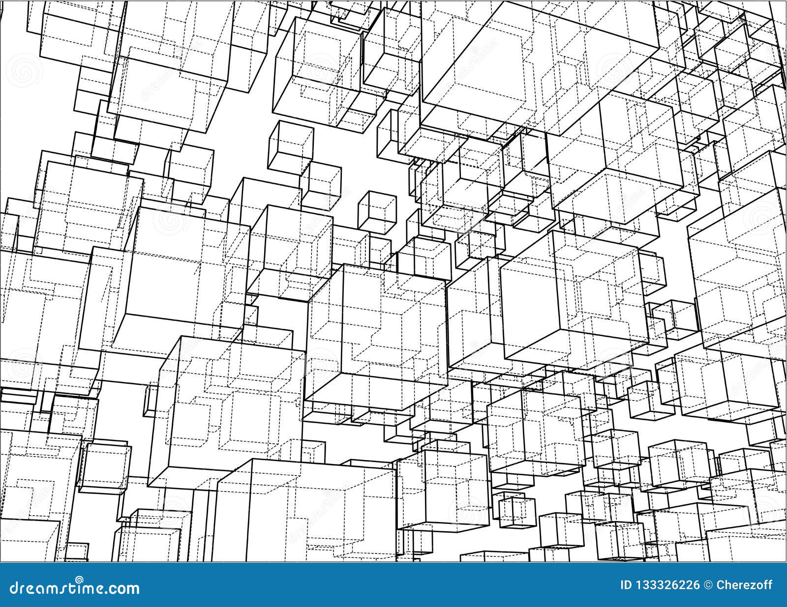 Abstract boxes background stock illustration. Illustration of space ...