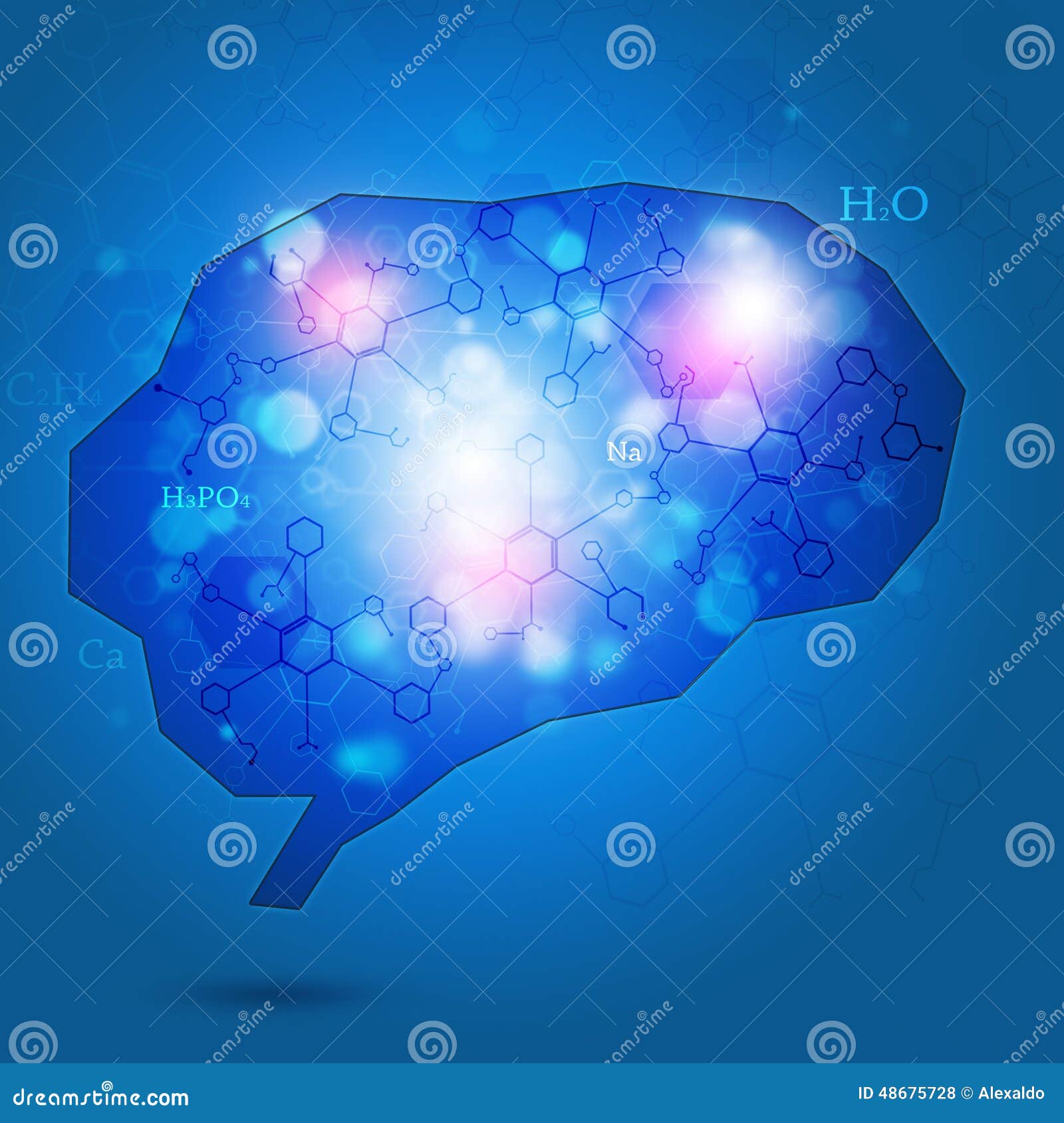 Brain Chemistry Vector Illustration. Labeled Happiness Chemicals ...