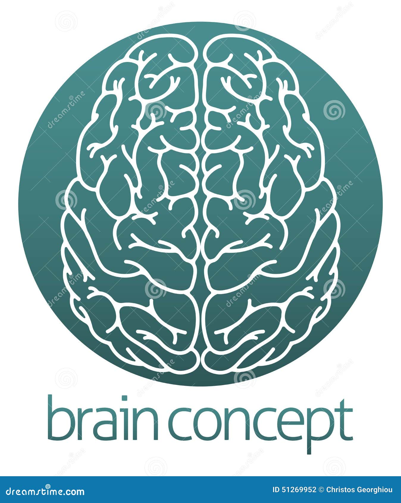 Abstract brain circle stock vector. Illustration of design - 51269952