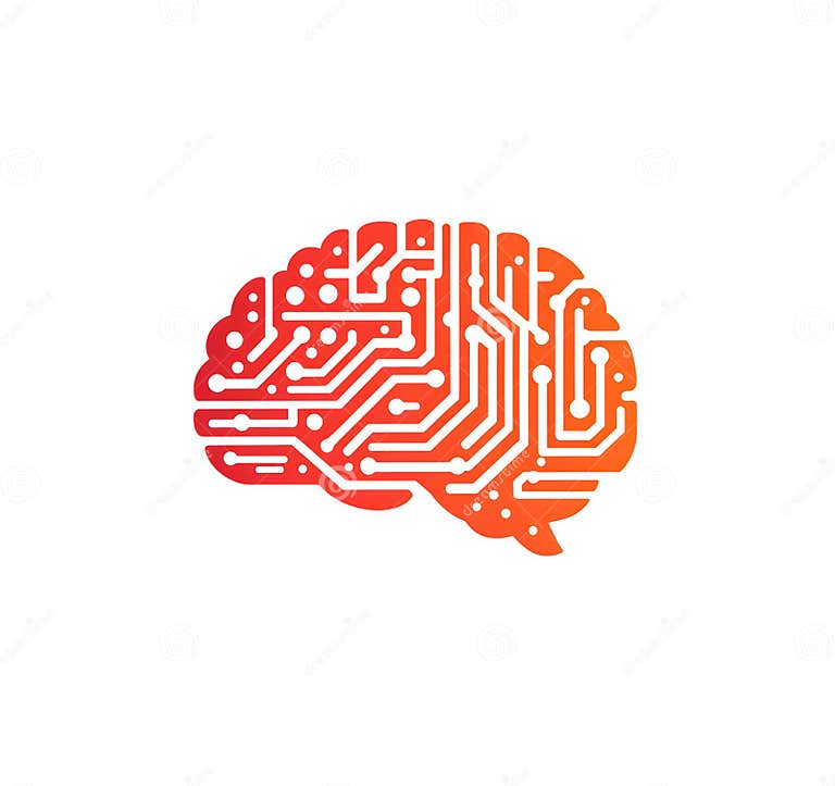 Abstract Brain with Circuit Design, Artificial Intelligence Digital ...