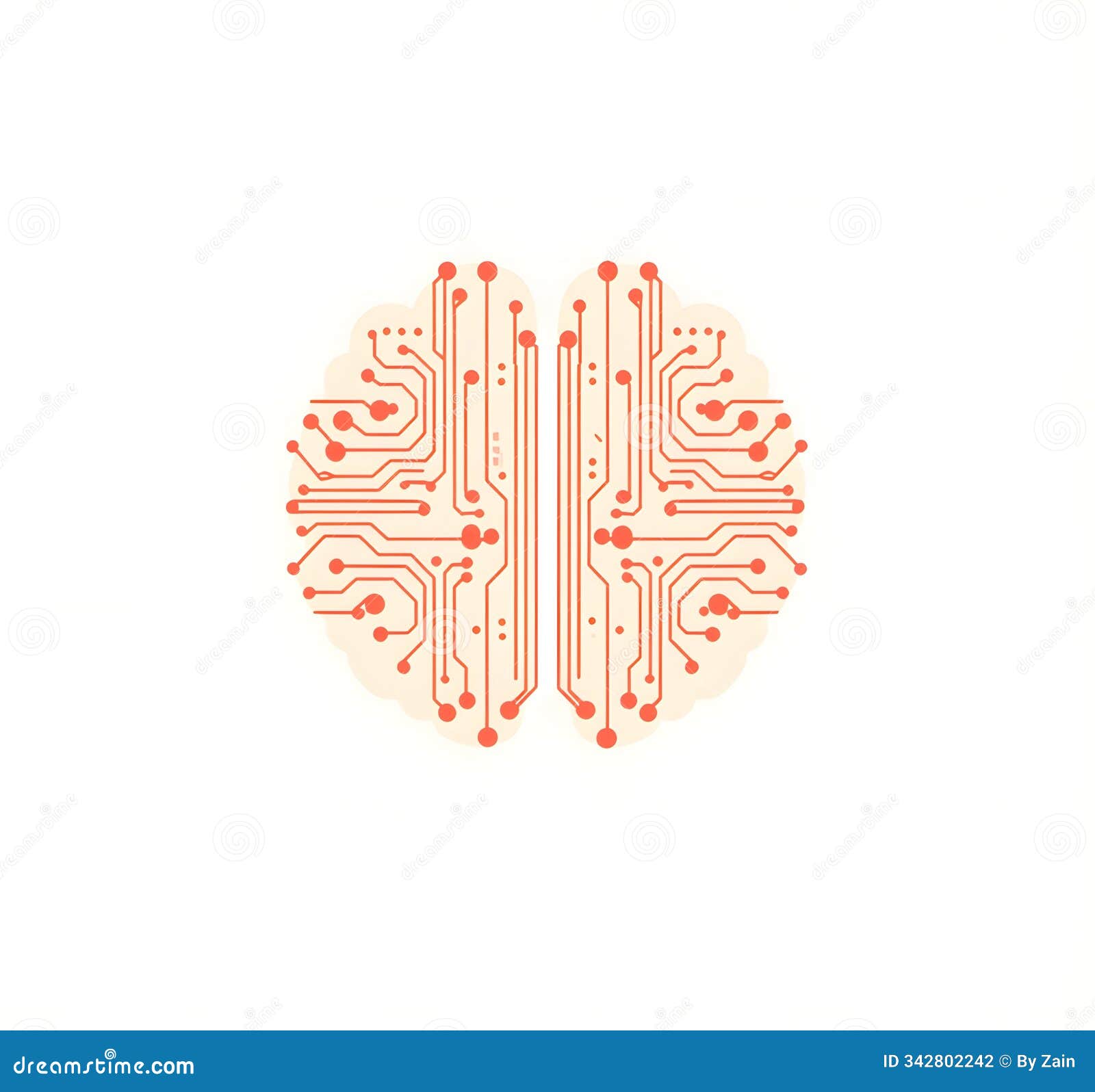 Abstract Brain with Circuit Design, Artificial Intelligence Digital ...