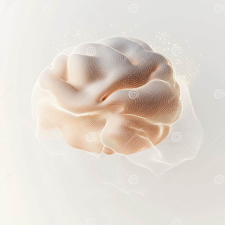 Abstract Brain Concept with Gentle Light Flows and Patterns ...