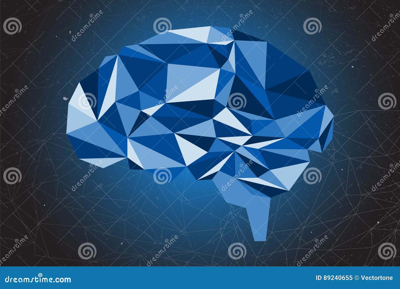 Abstract of Brain Graphic Using Polygon and Geometry Shape. Stock ...