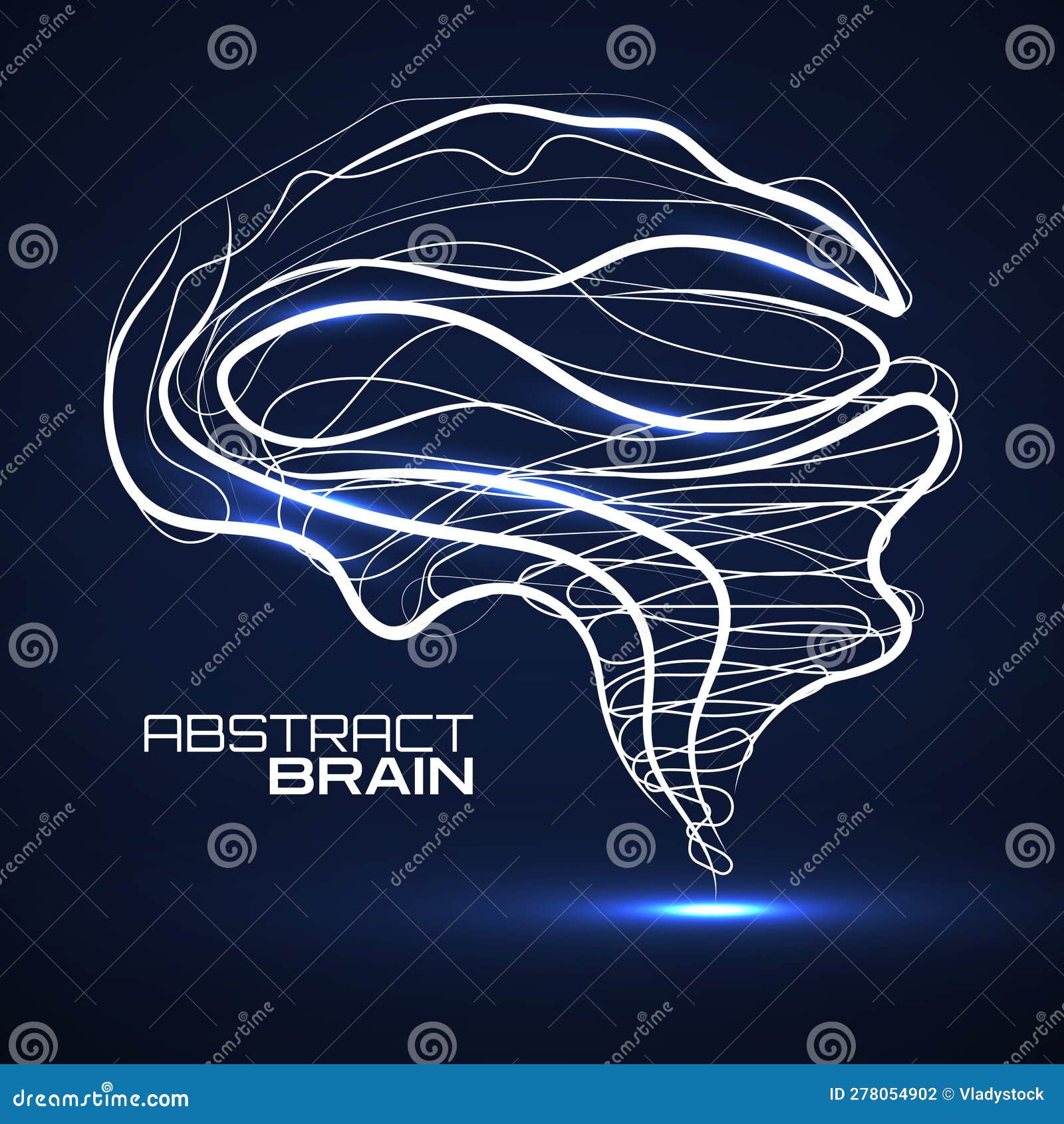 Abstract brain with lines stock vector. Illustration of dream - 278054902