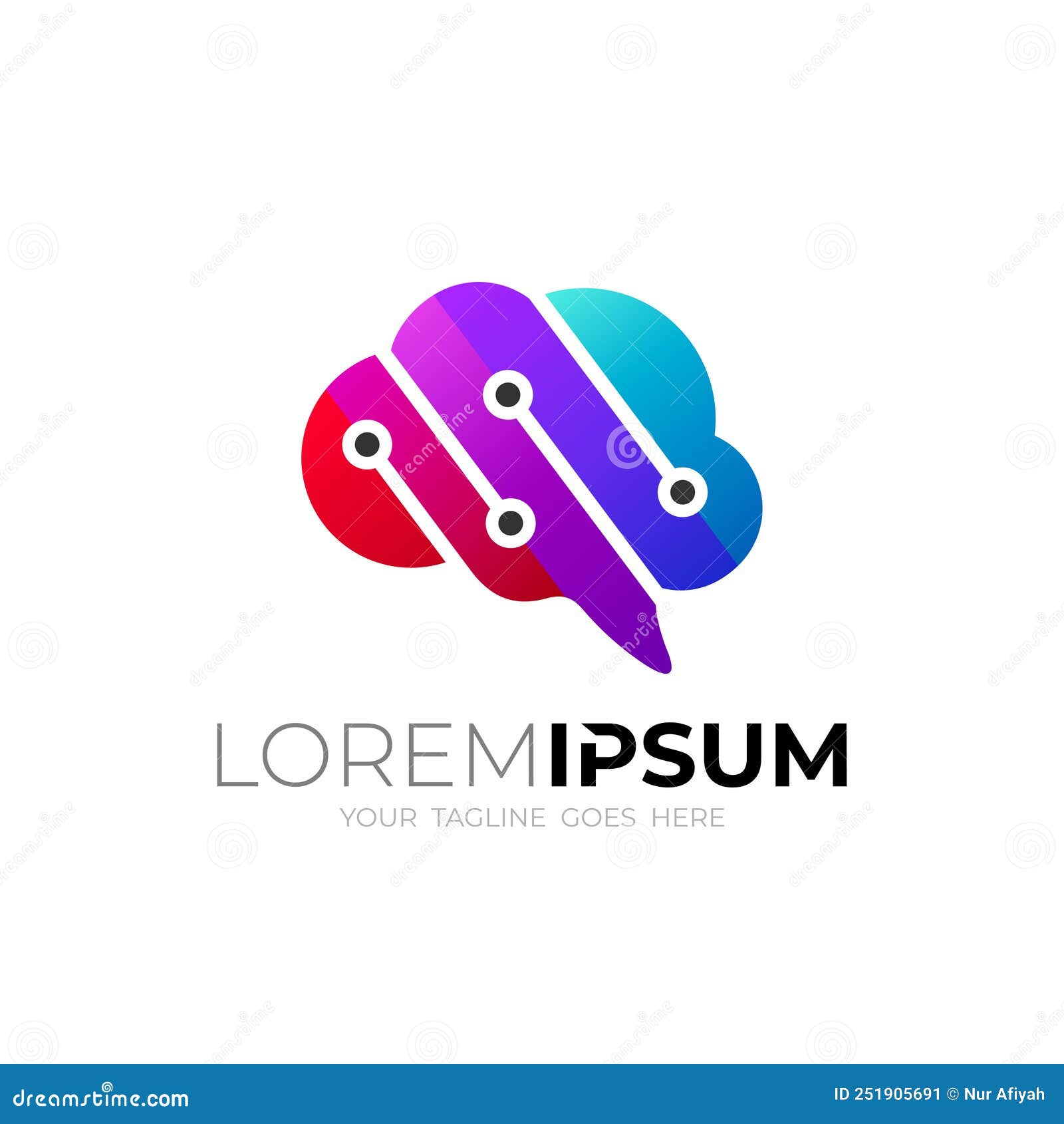 Abstract Brain Logo and Colorful Design Vector Stock Vector ...