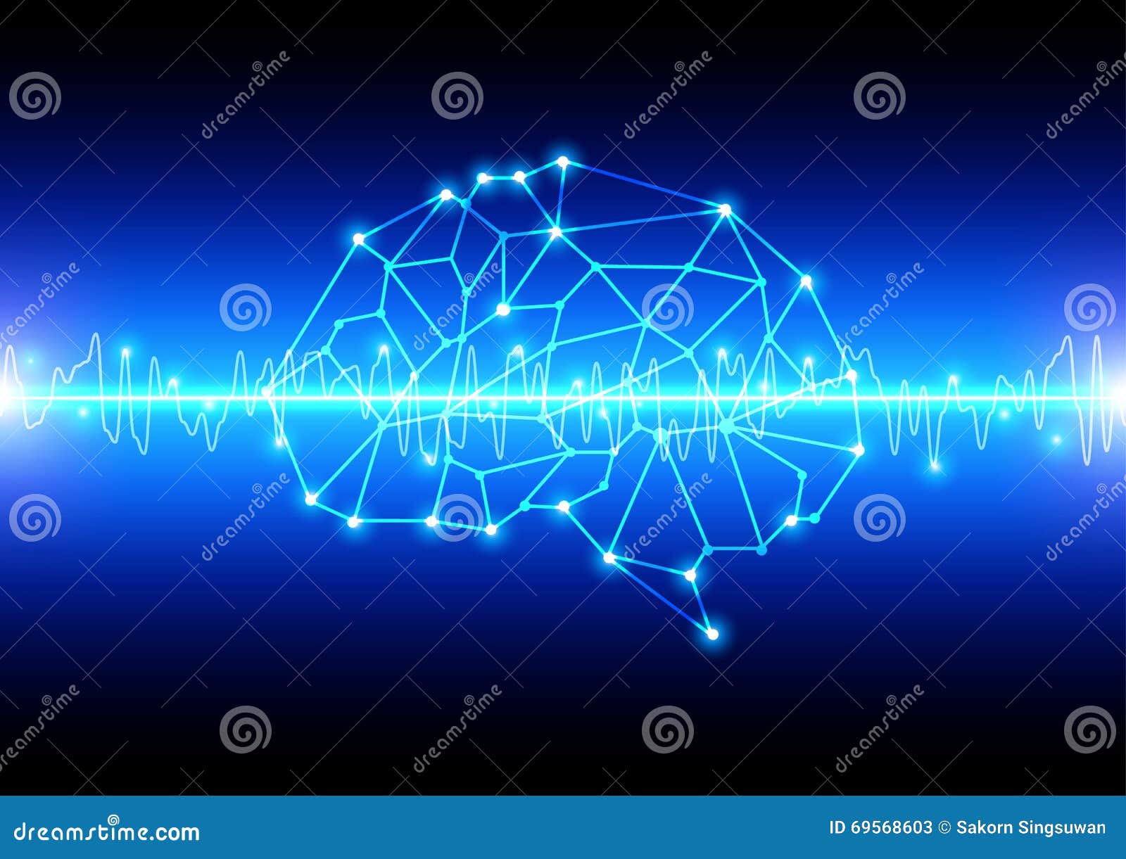Abstract Brain Mesh Concept Technology Background. Illustration Stock ...