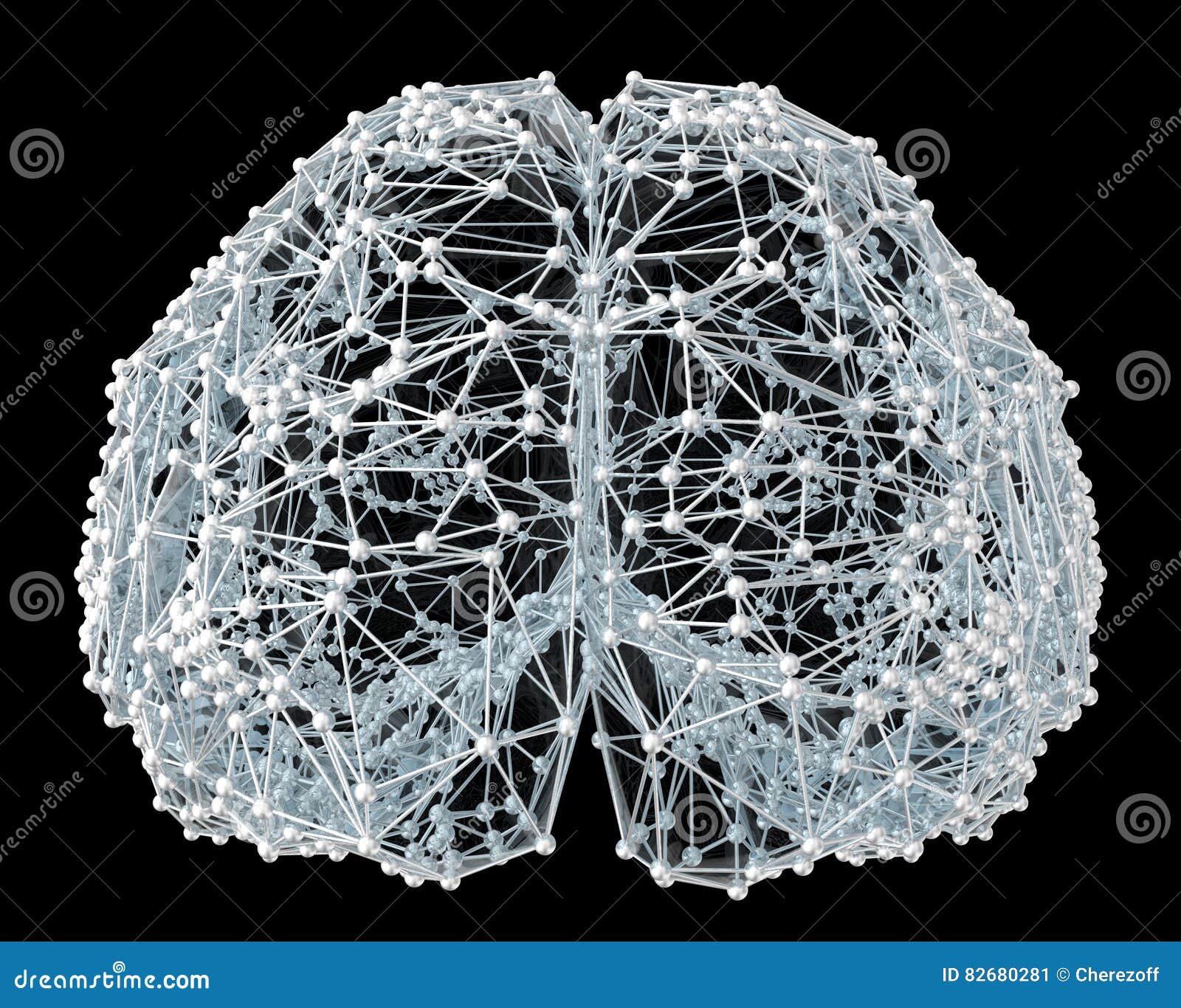Abstract Brain. Network Connection Background Stock Illustration ...