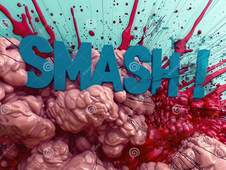 Abstract Brain and Smash Text Stock Illustration - Illustration of ...