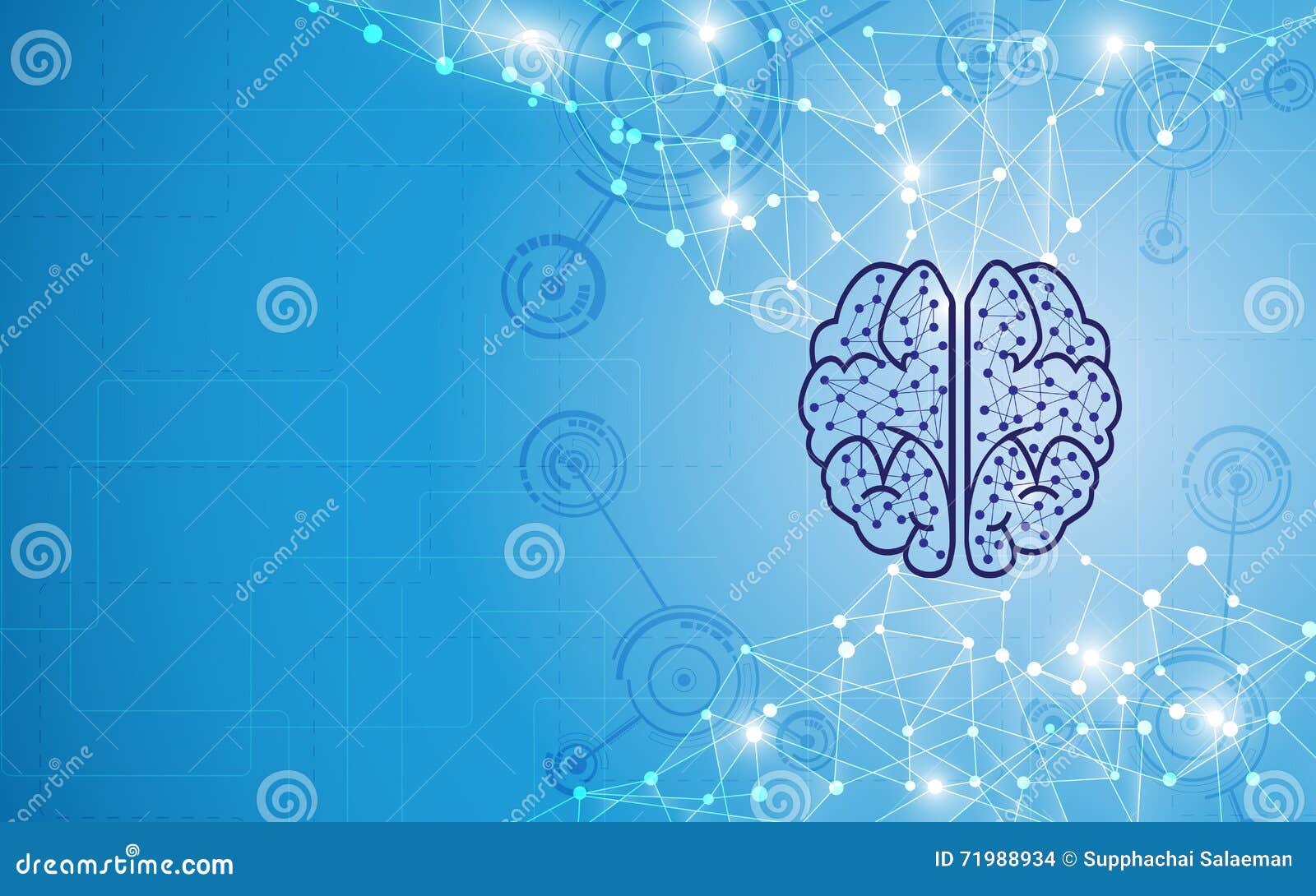 Abstract Brain Tech Computer Intelligence Design Concept Background ...
