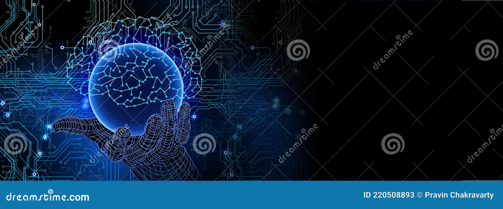 Abstract Brain Technology Background Hi-tech Communication Concept ...