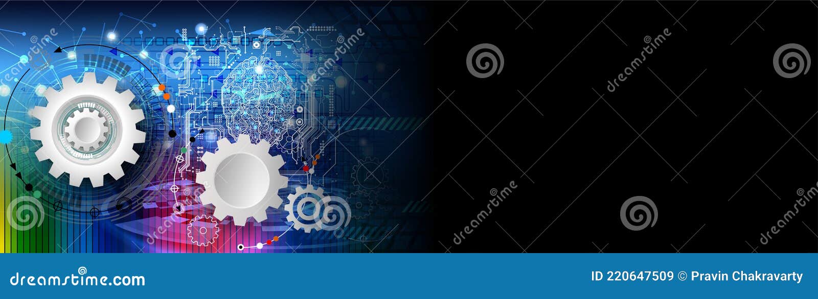 Abstract Brain Technology Background Hi-tech Communication Concept ...