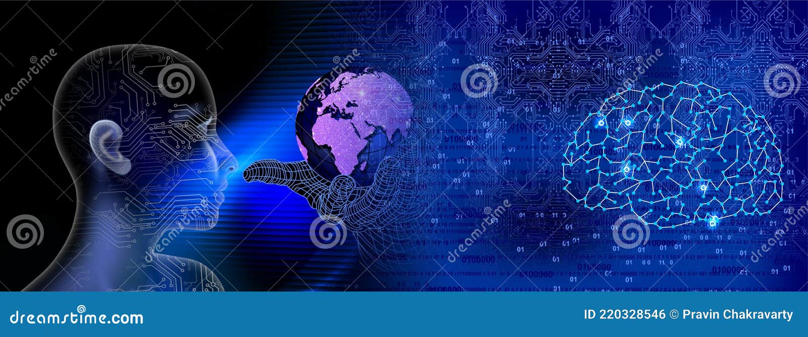 Abstract Brain Technology Background Hi-tech Communication Concept ...