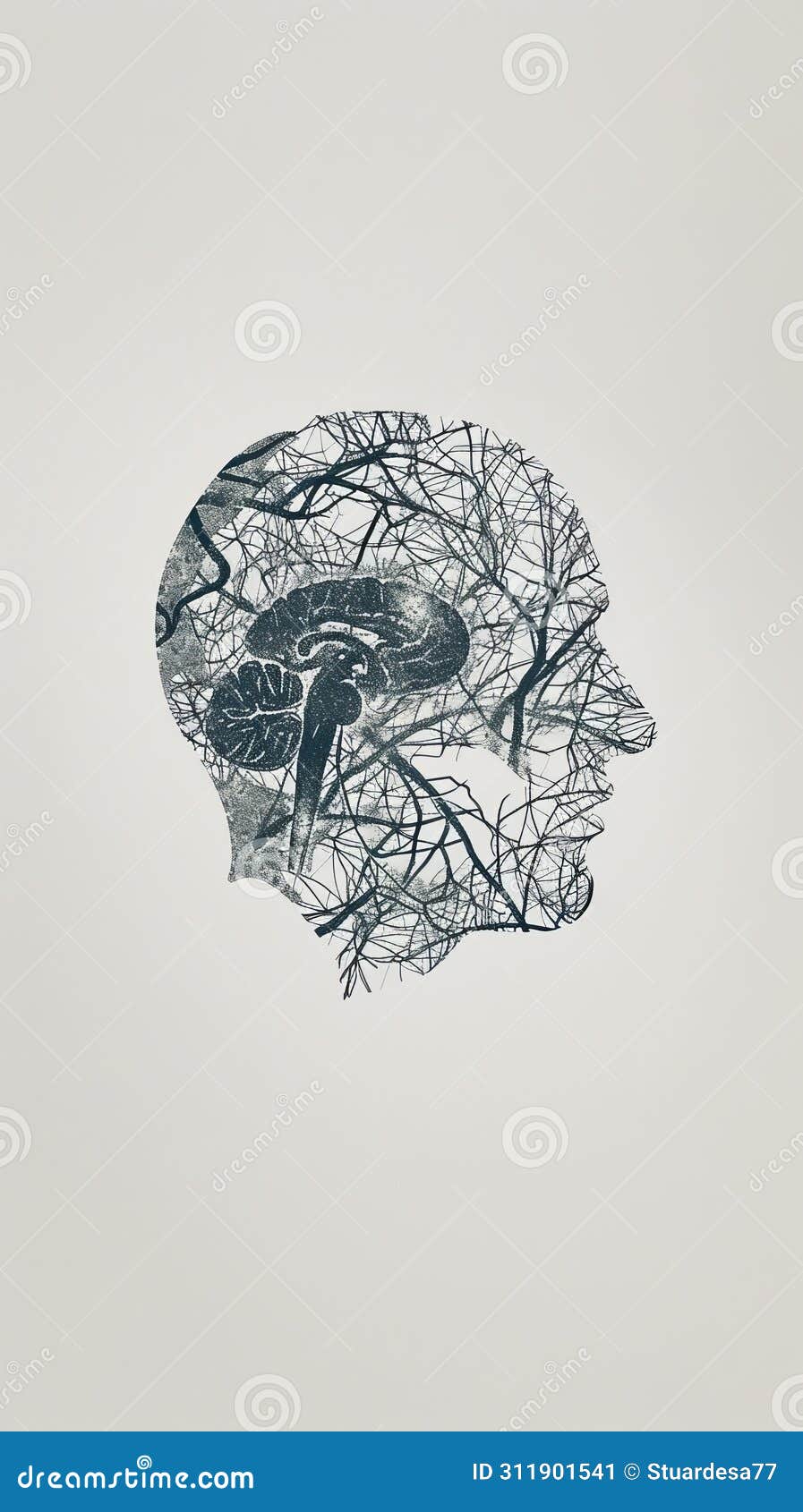Abstract Brain Tree Concept Art Stock Image - Image of cognitive ...