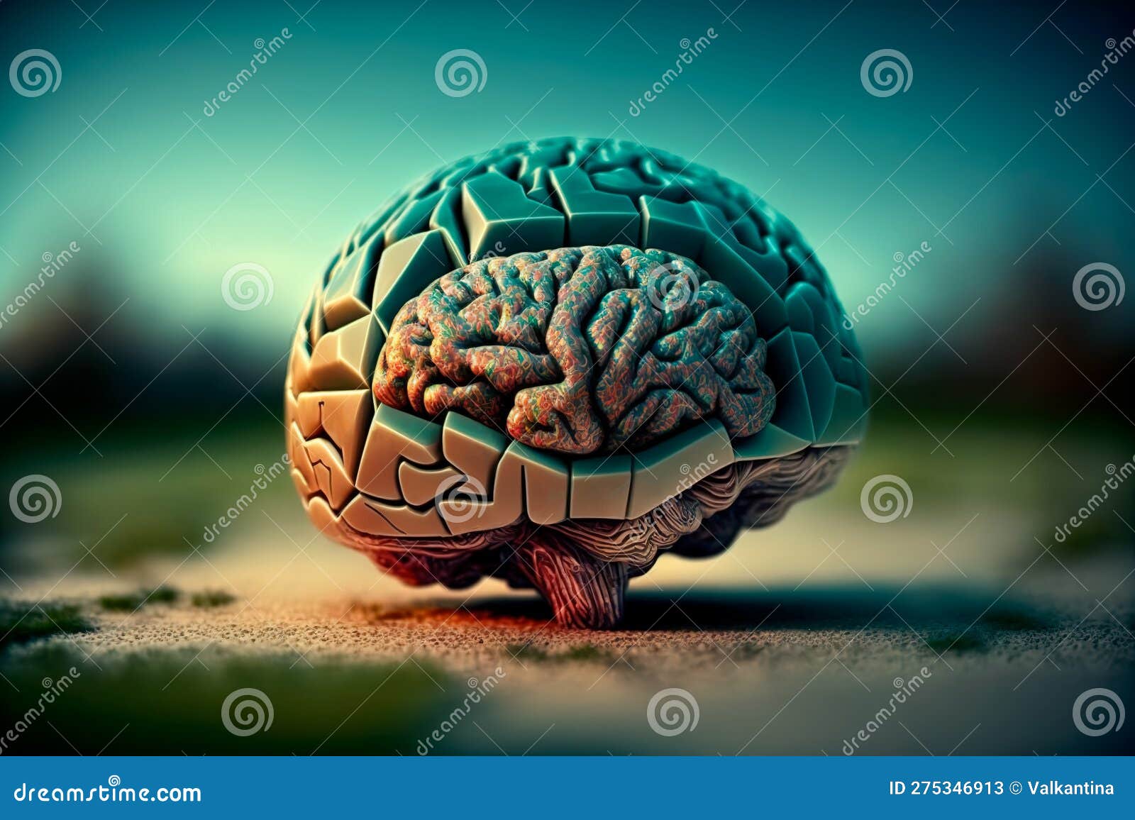 Abstract Brain Tree Outdoors. Concept of Personal Growth, Intellectual ...