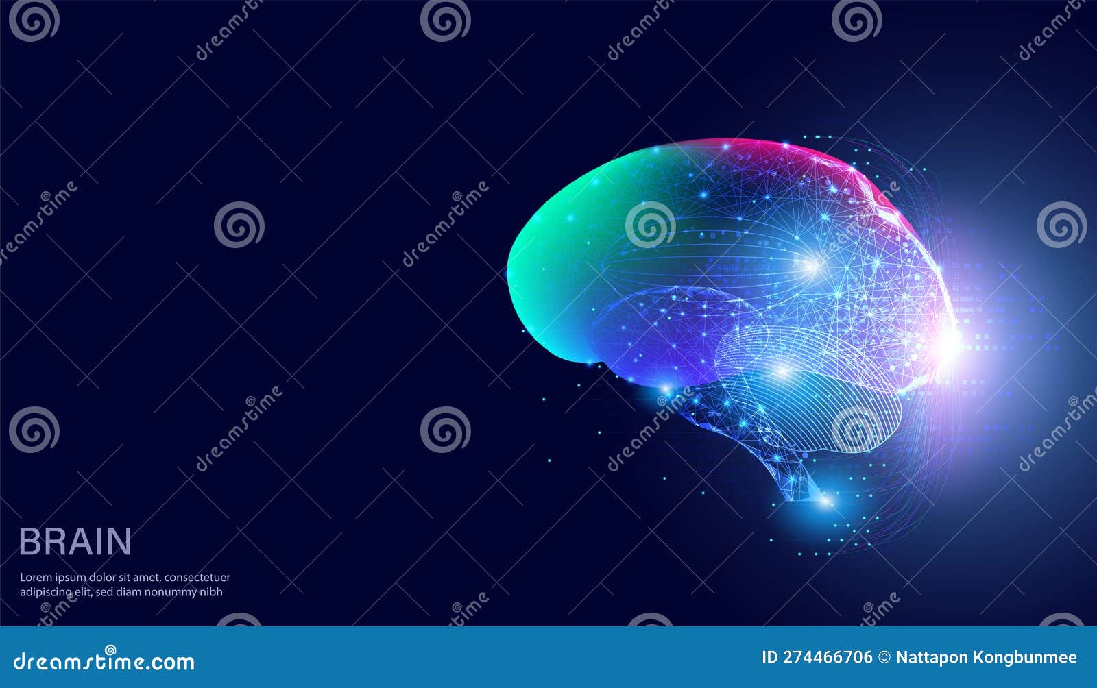 Abstract Brain Working Electrocardiogram Concept from the Nervous ...