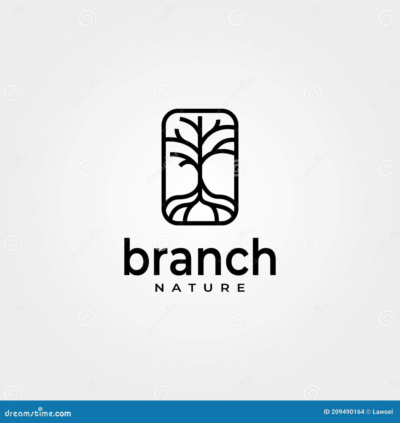 Abstract Branch Tree Logo Vector Line Art Minimal Illustration Design ...