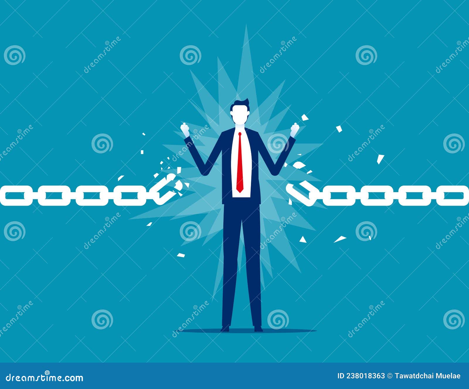 Abstract Breaking Chains Metaphor Symbol. Break Free Concept Stock ...