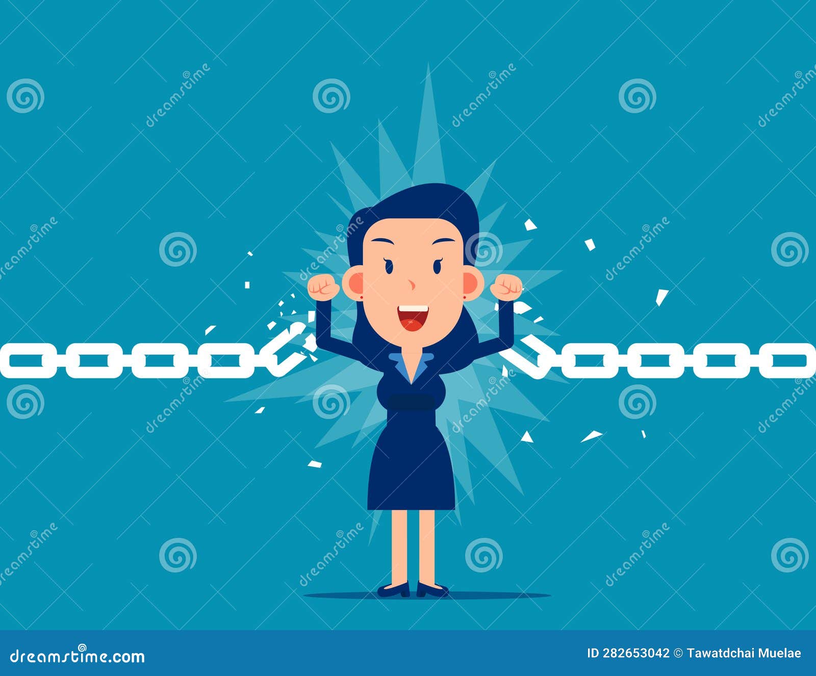 Abstract Breaking Chains Metaphor Symbol. Break Free Concept Stock ...