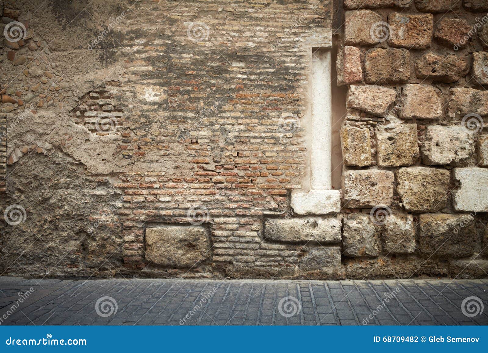 Wall Column With Old Yellow Paint Stock Photo | CartoonDealer.com ...
