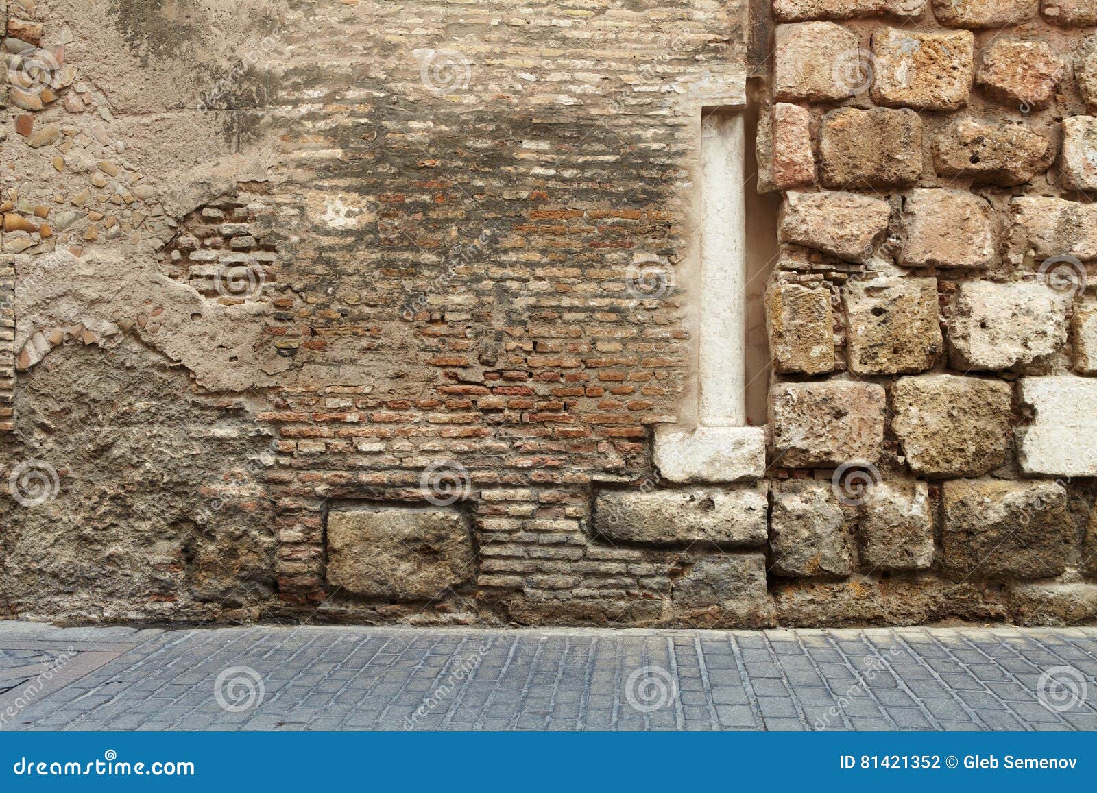Abstract Brick Wall Column Pavers Stock Photography | CartoonDealer.com ...