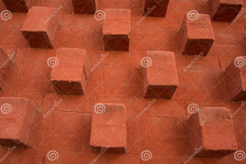 Abstract Brick Wall with Cubical Structure Stock Image - Image of block ...