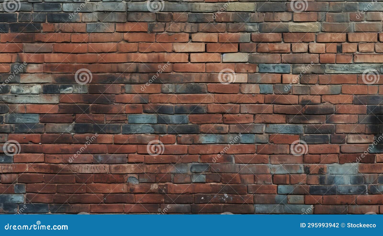 Abstract Brick Wall Texture: Dark Sky-blue and Light Maroon Stock ...