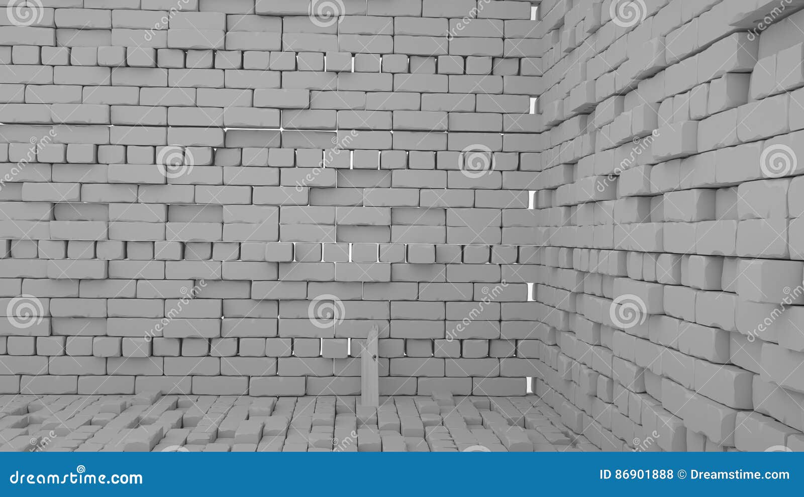 Abstract Bricks Background, 3 D Render Stock Illustration ...