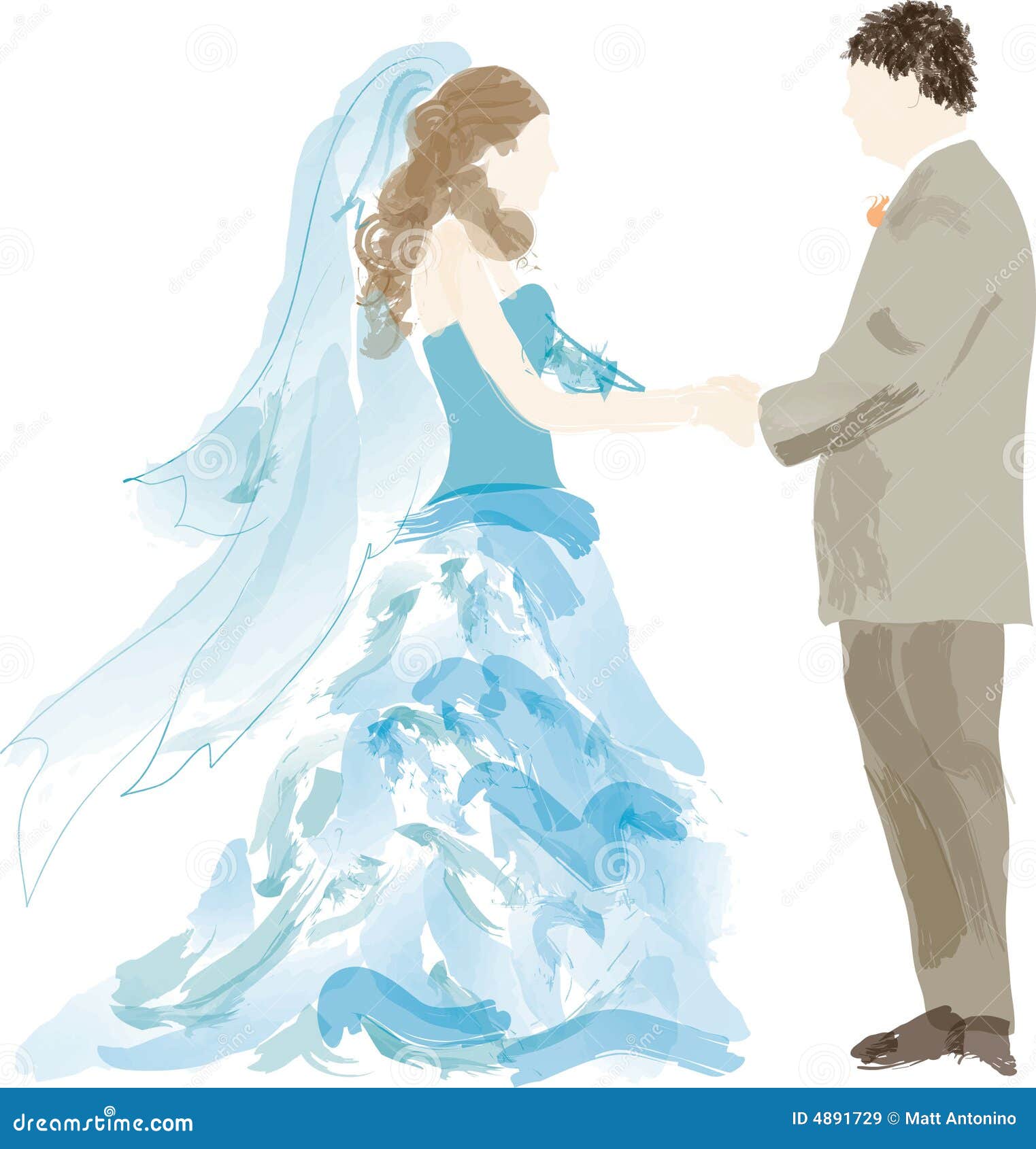 Abstract bride and groom stock vector. Illustration of love - 4891729