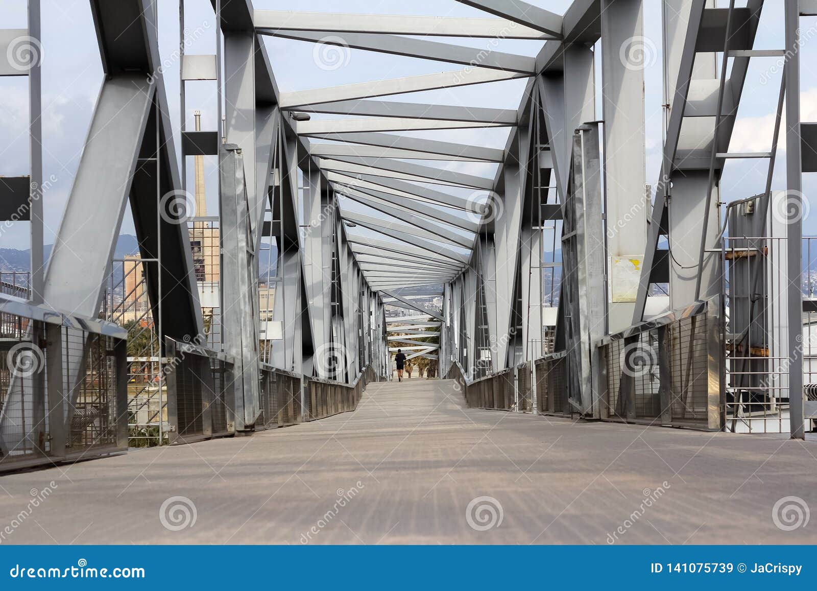 Abstract Metal Bridge Structure Going into Perspective in Barcelona ...