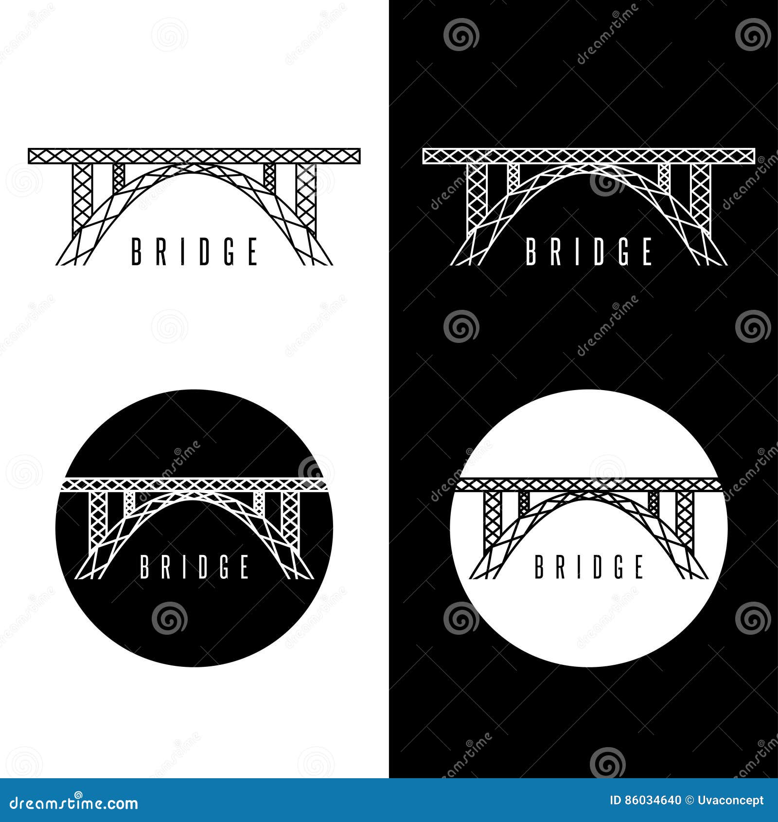 Abstract Bridge Construction Set Vector Design Stock Vector ...