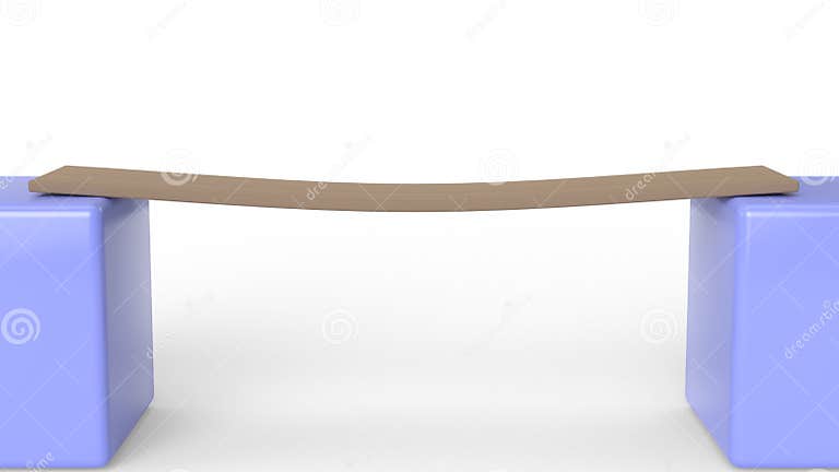 Abstract Bridge Plank between Blue Cubes 3d Illustration Stock ...