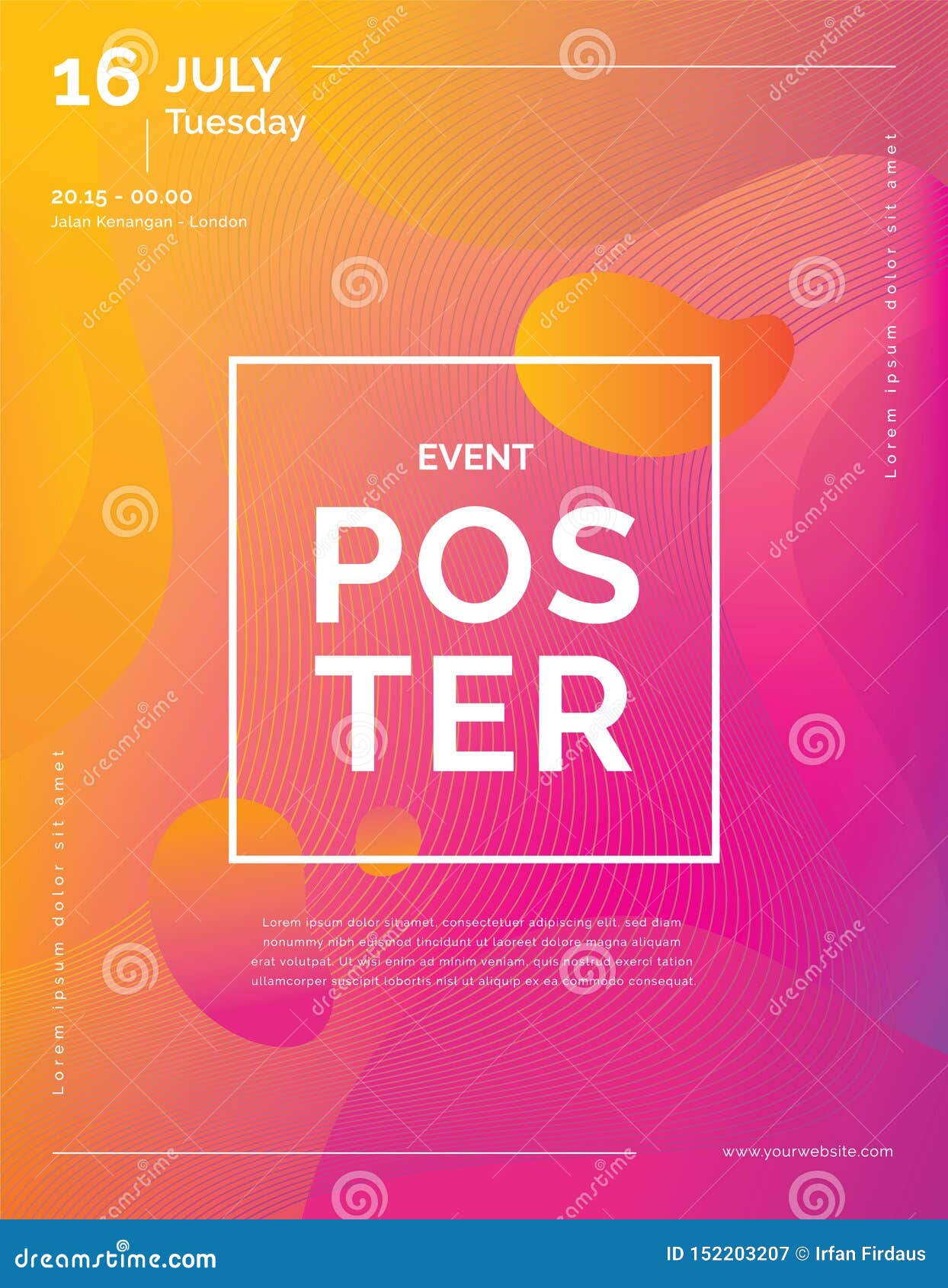 Modern Event Poster Template Stock Vector - Illustration of cool ...