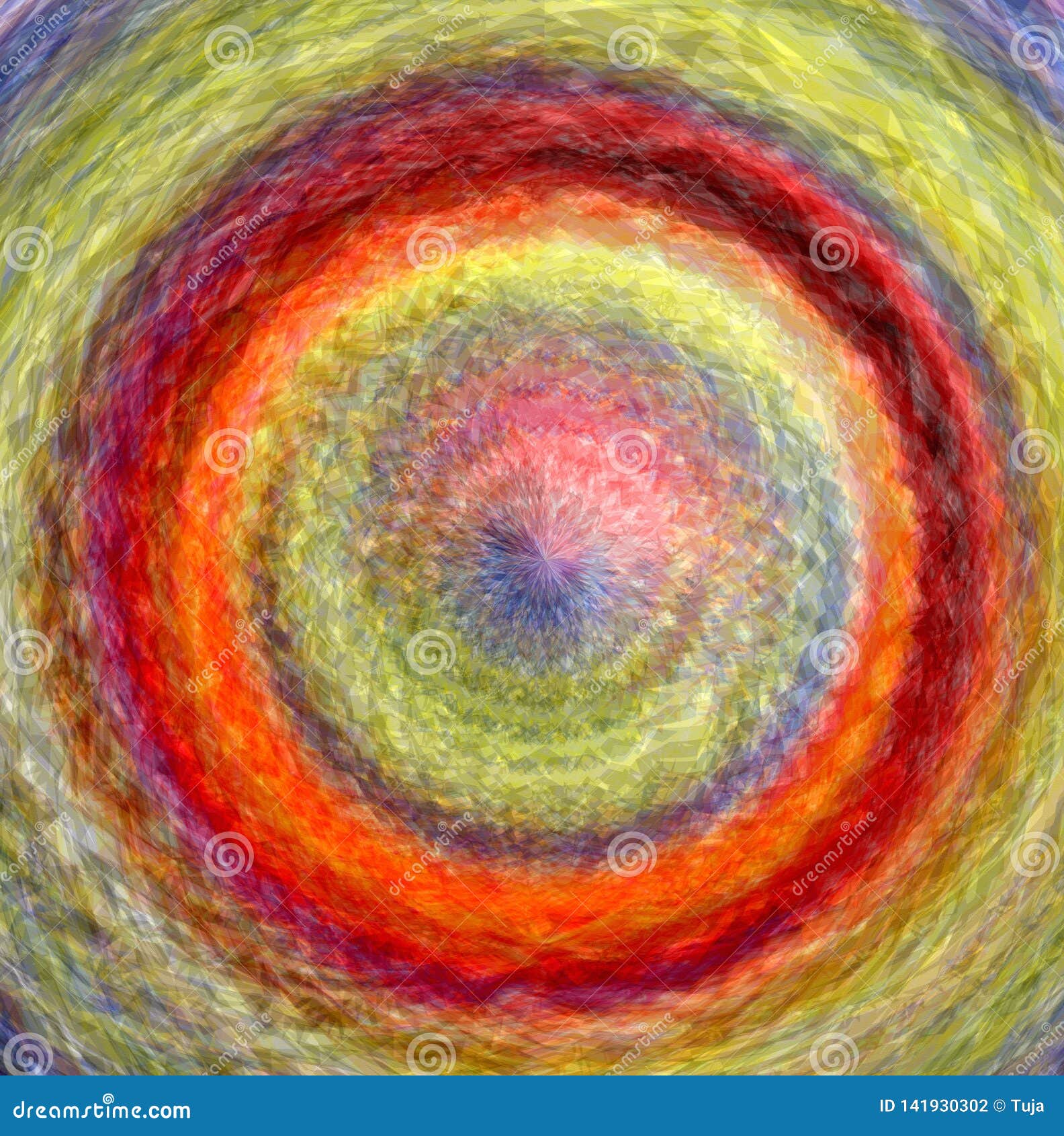 Abstract Bright Background with Rainbow Swirled Concentric Circles ...