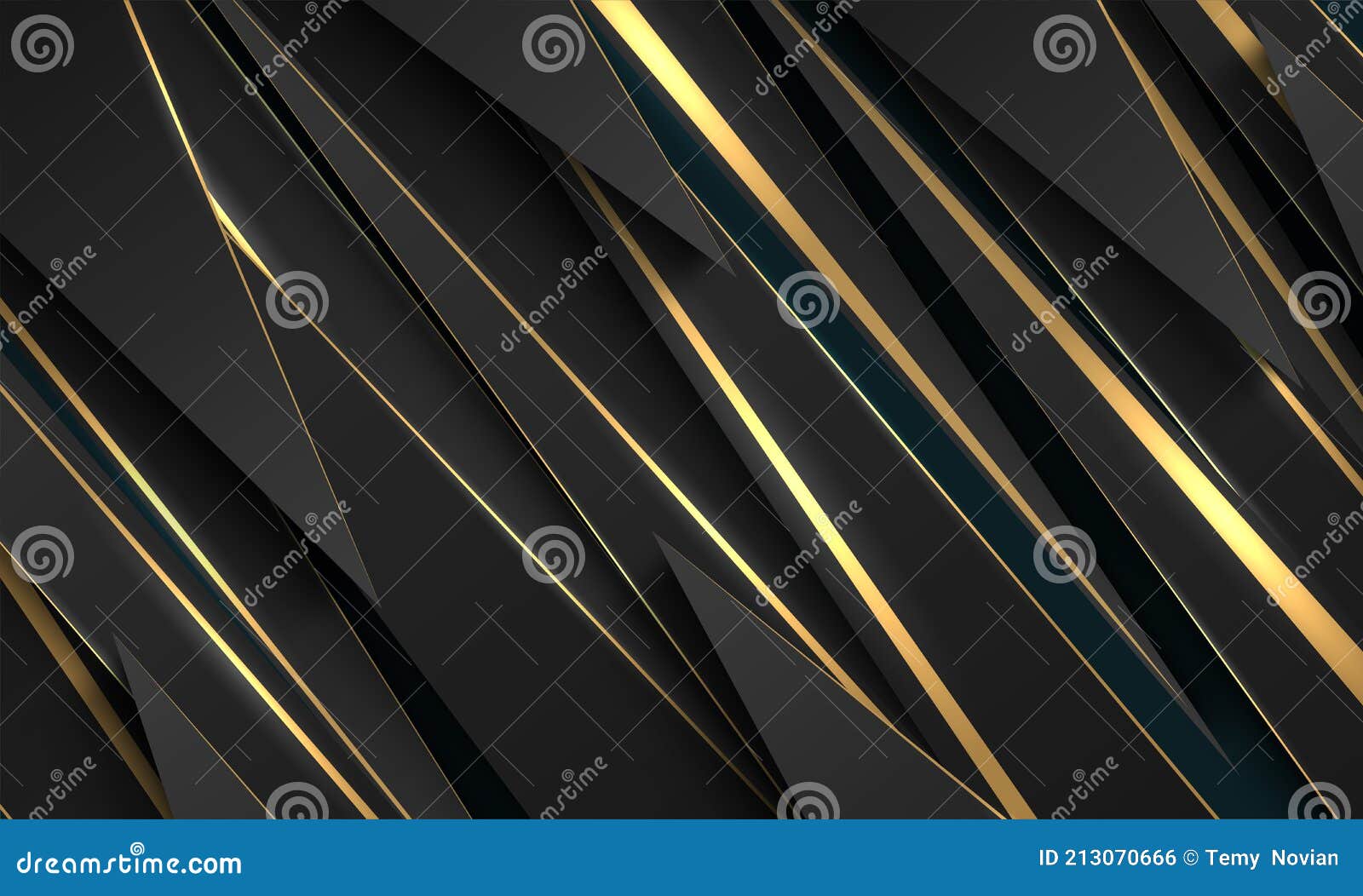 Abstract Bright Blue Color Strip Pattern Luxury Dark Blue with Gold ...