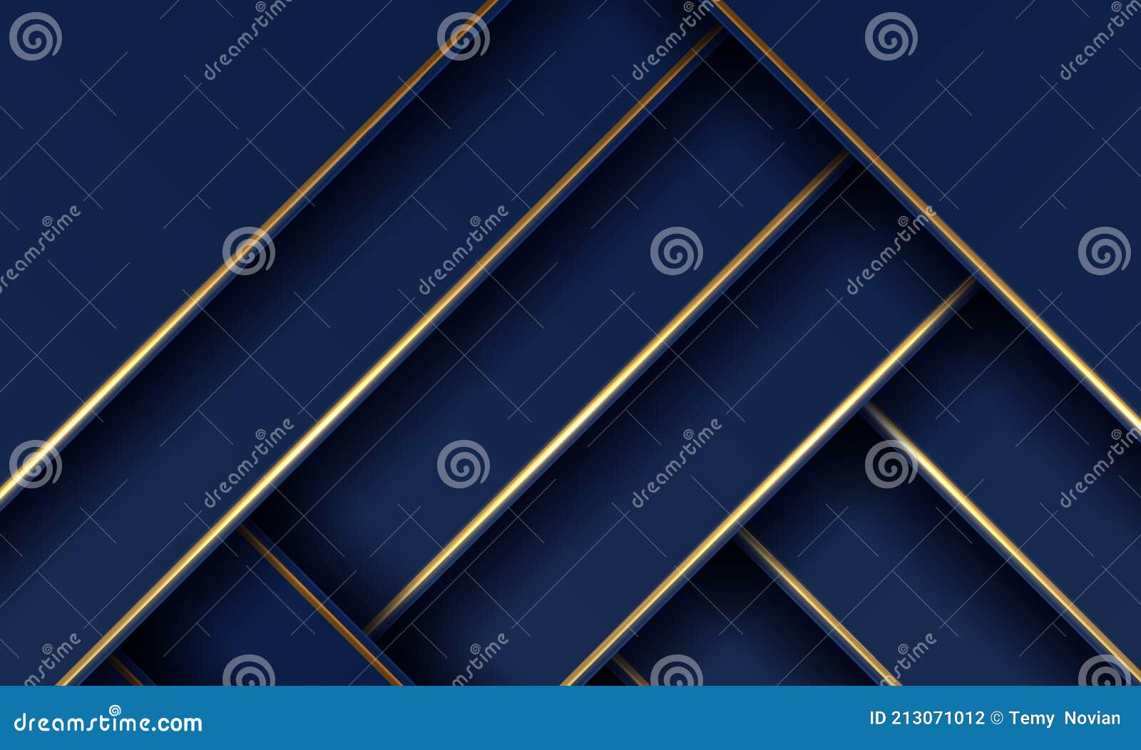 Abstract Bright Blue Color Strip Pattern Luxury Dark Blue with Gold ...