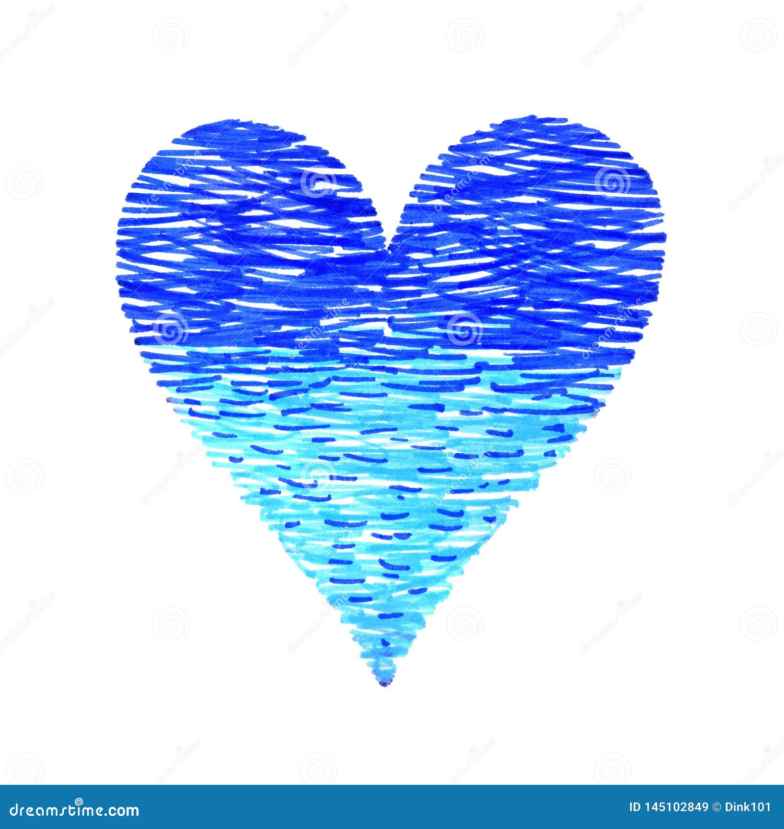 Abstract Bright Blue Heart on White Stock Illustration - Illustration ...