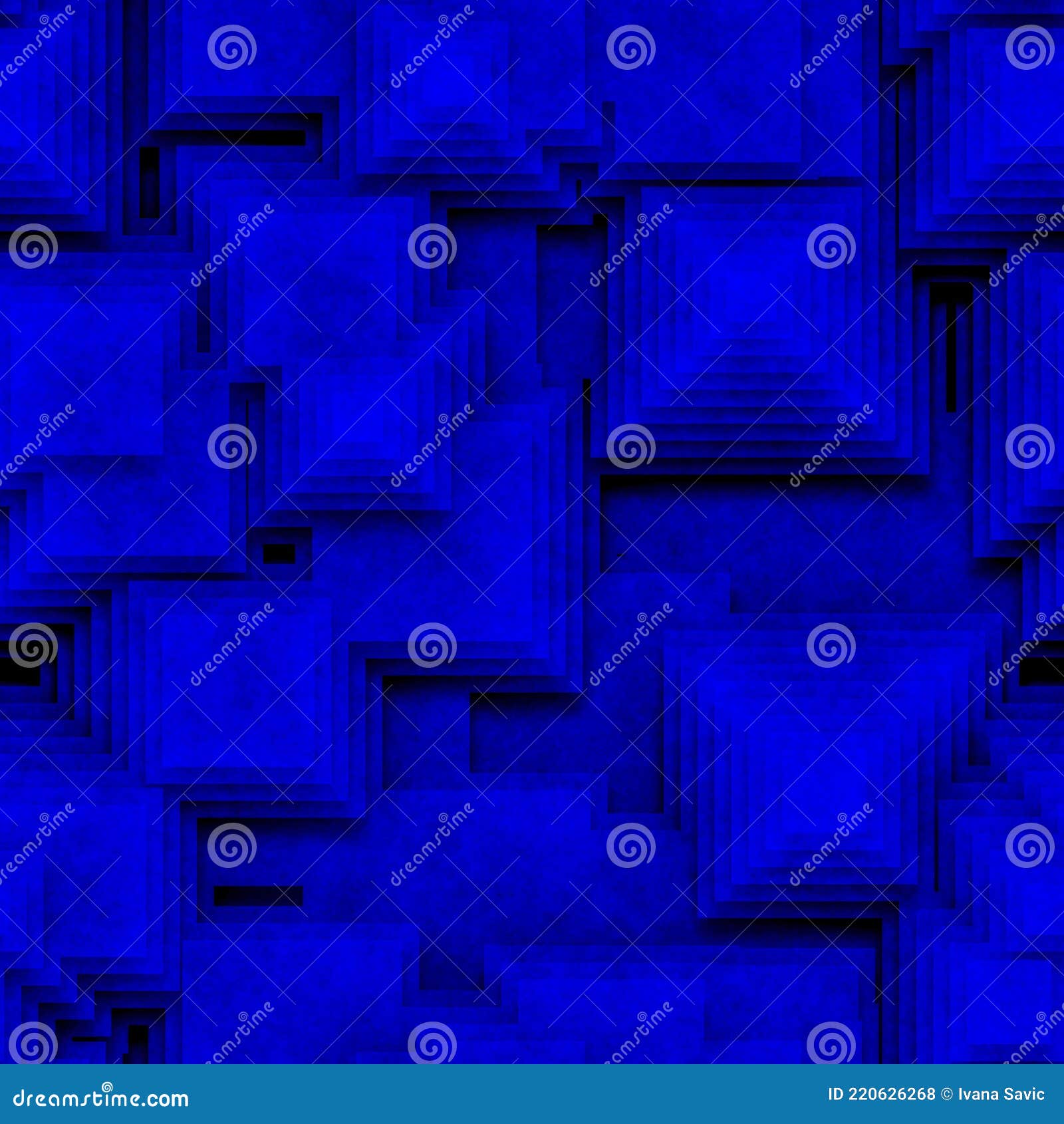 Abstract Bright Blue Pyramid and Square Optical Illusion Teaser ...